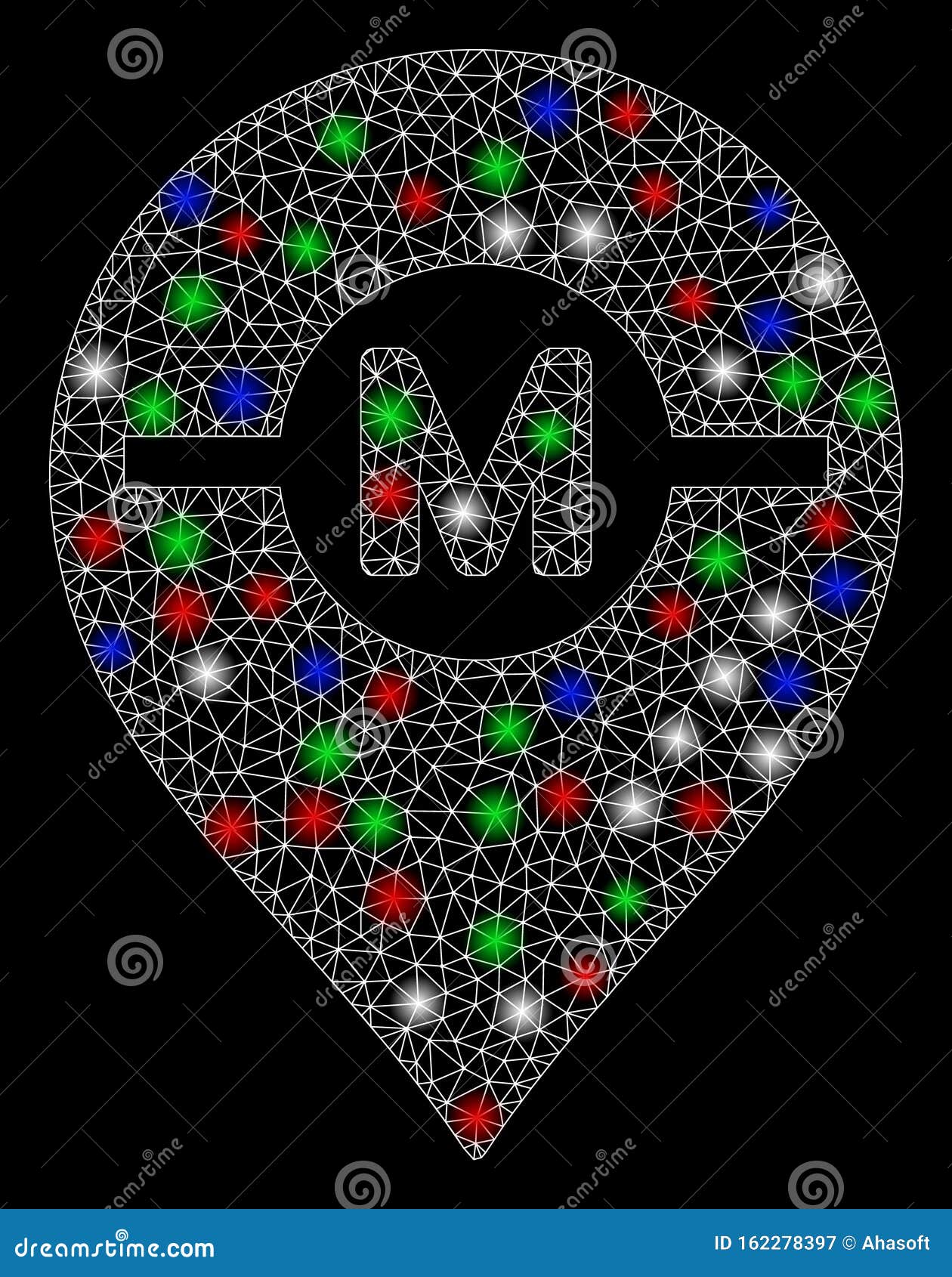 Bright Mesh Network Motor Marker with Flare Spots Stock Vector ...