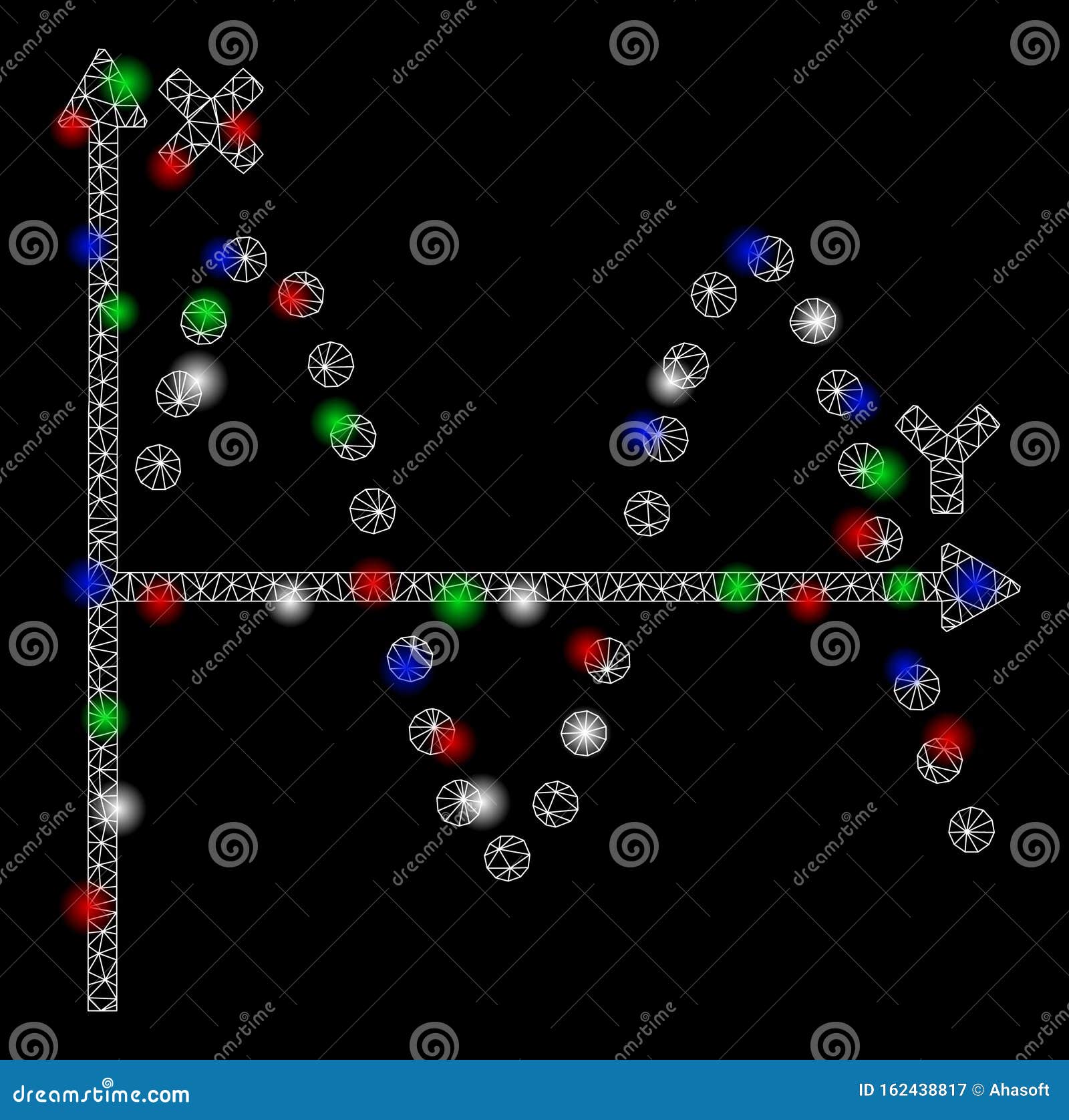 Bright Mesh Network Sine Plot with Flare Spots Stock Vector ...