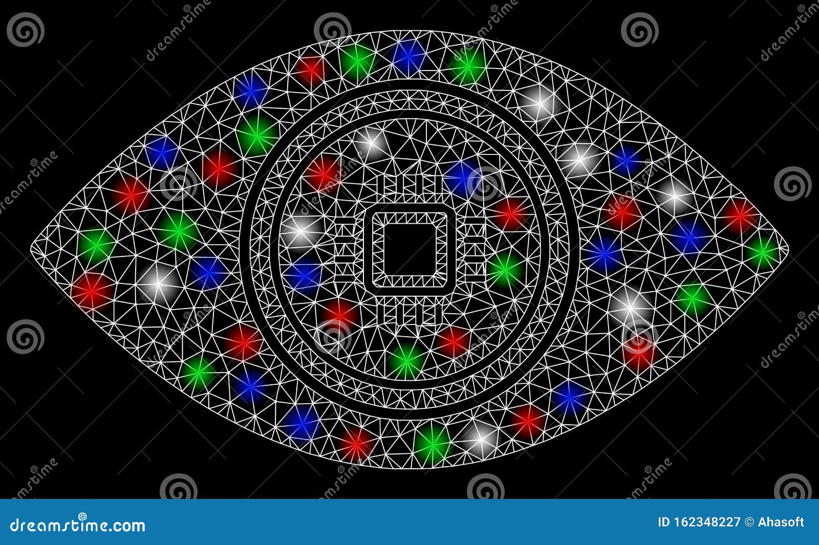 Bright Mesh Network Smart Vision Eye with Light Spots Stock ...