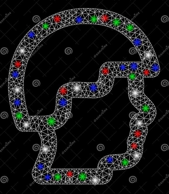 Bright Mesh Network Soldier Head with Flash Spots Stock Vector ...