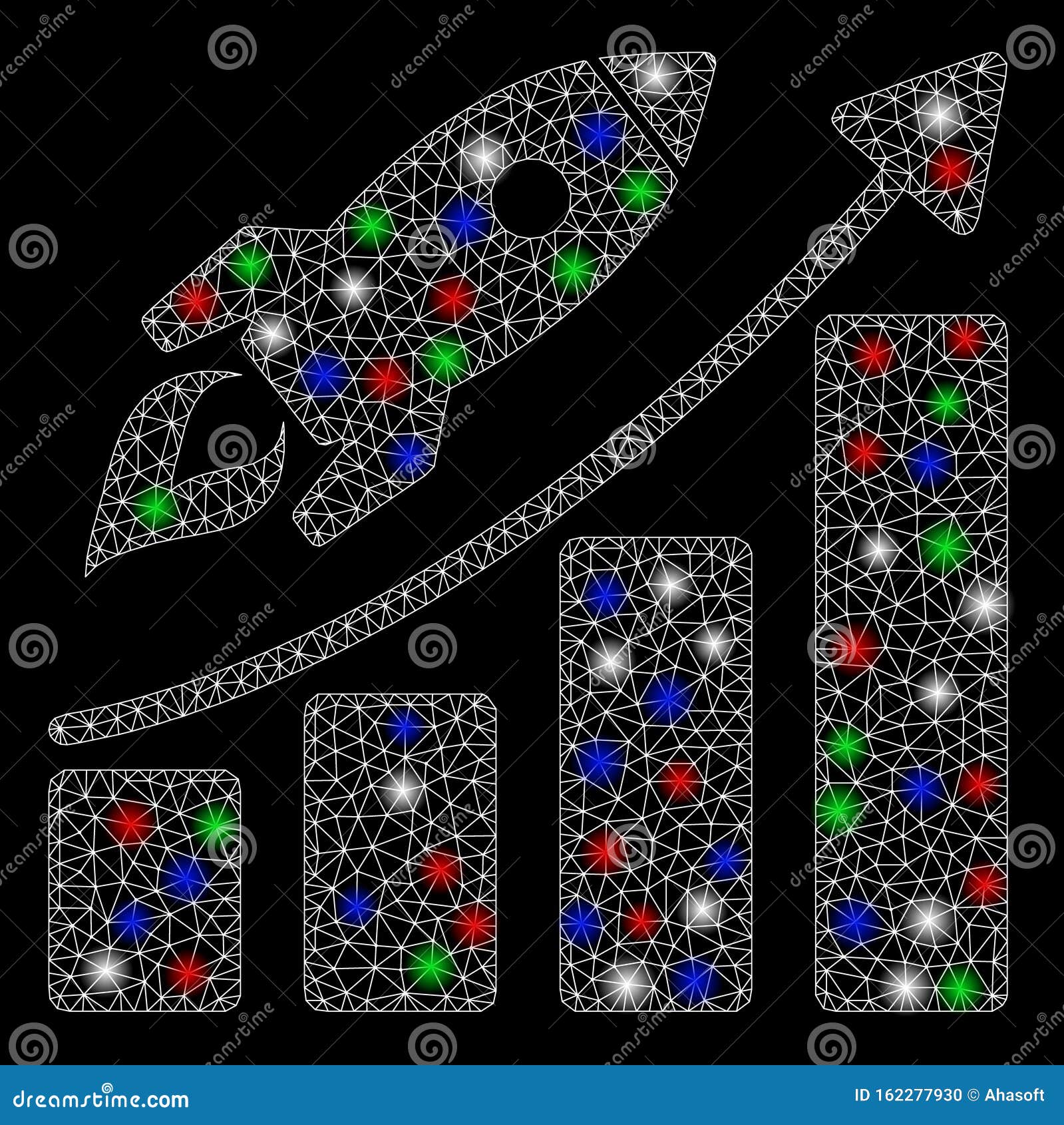 Bright Mesh Network Startup Rocket Growth Chart with Flare Spots Stock ... Bright Mesh Network Startup Rocket Growth Chart with Flare Spots Stock ...