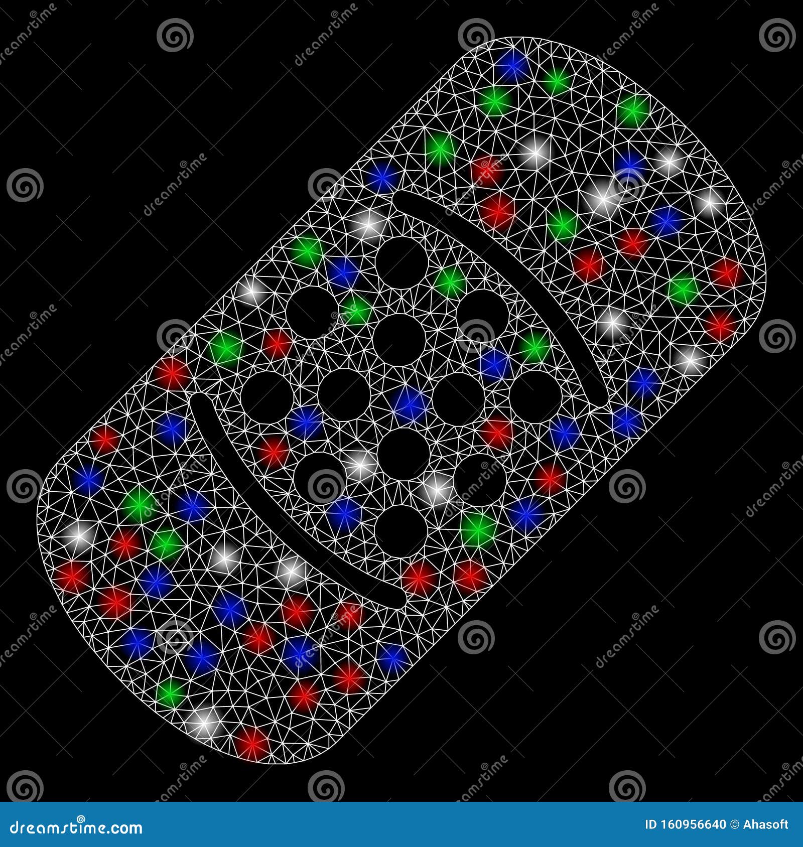 Bright Mesh 2D Patch with Flash Spots Stock Vector - Illustration of ...