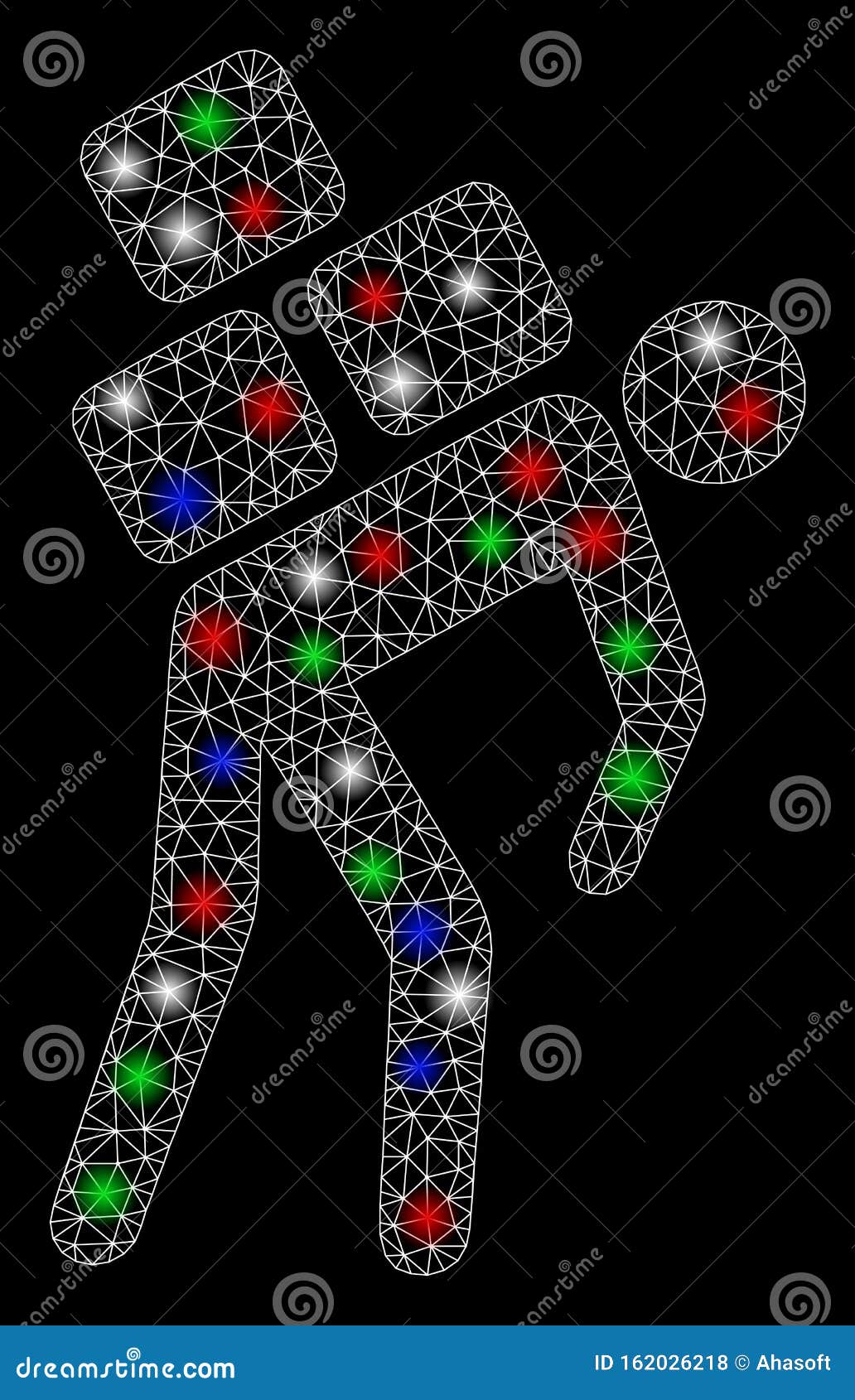 Bright Mesh Network Porter with Flare Spots Stock Vector - Illustration ...