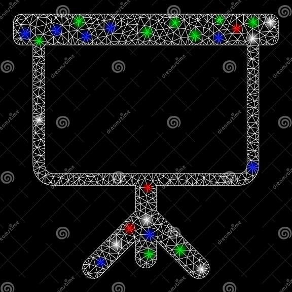 Bright Mesh Wire Frame Projection Board with Light Spots Stock Vector ...