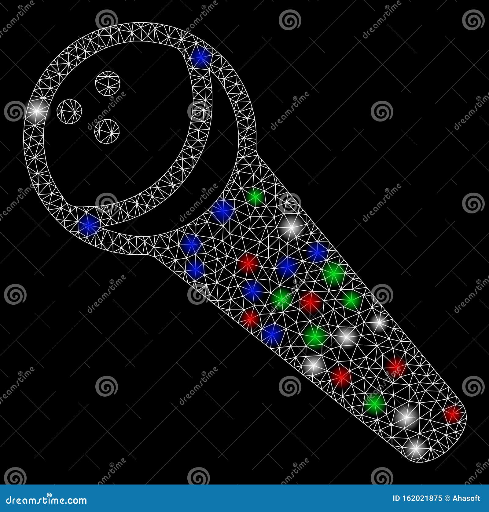 Bright Mesh Wire Frame Recording Microphone with Light Spots Stock ...