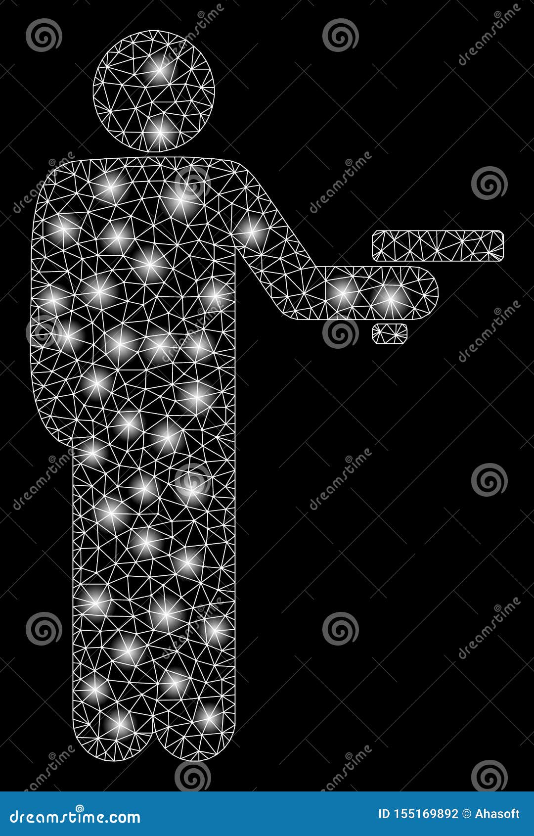 Flare Mesh 2D Robber with Gun with Flare Spots Stock Vector ...