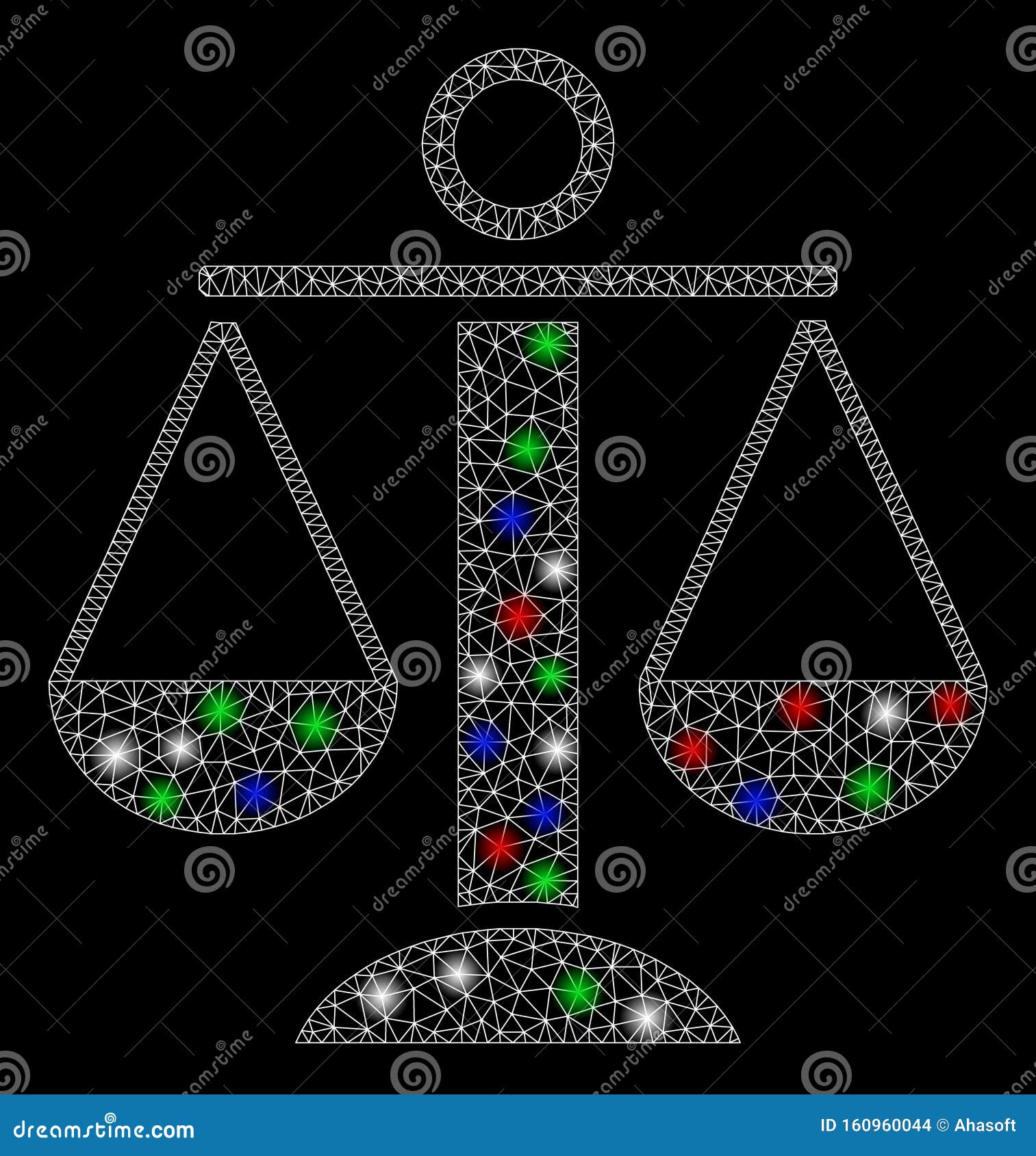 Bright Mesh 2D Scales Balance with Flare Spots Stock Vector ...
