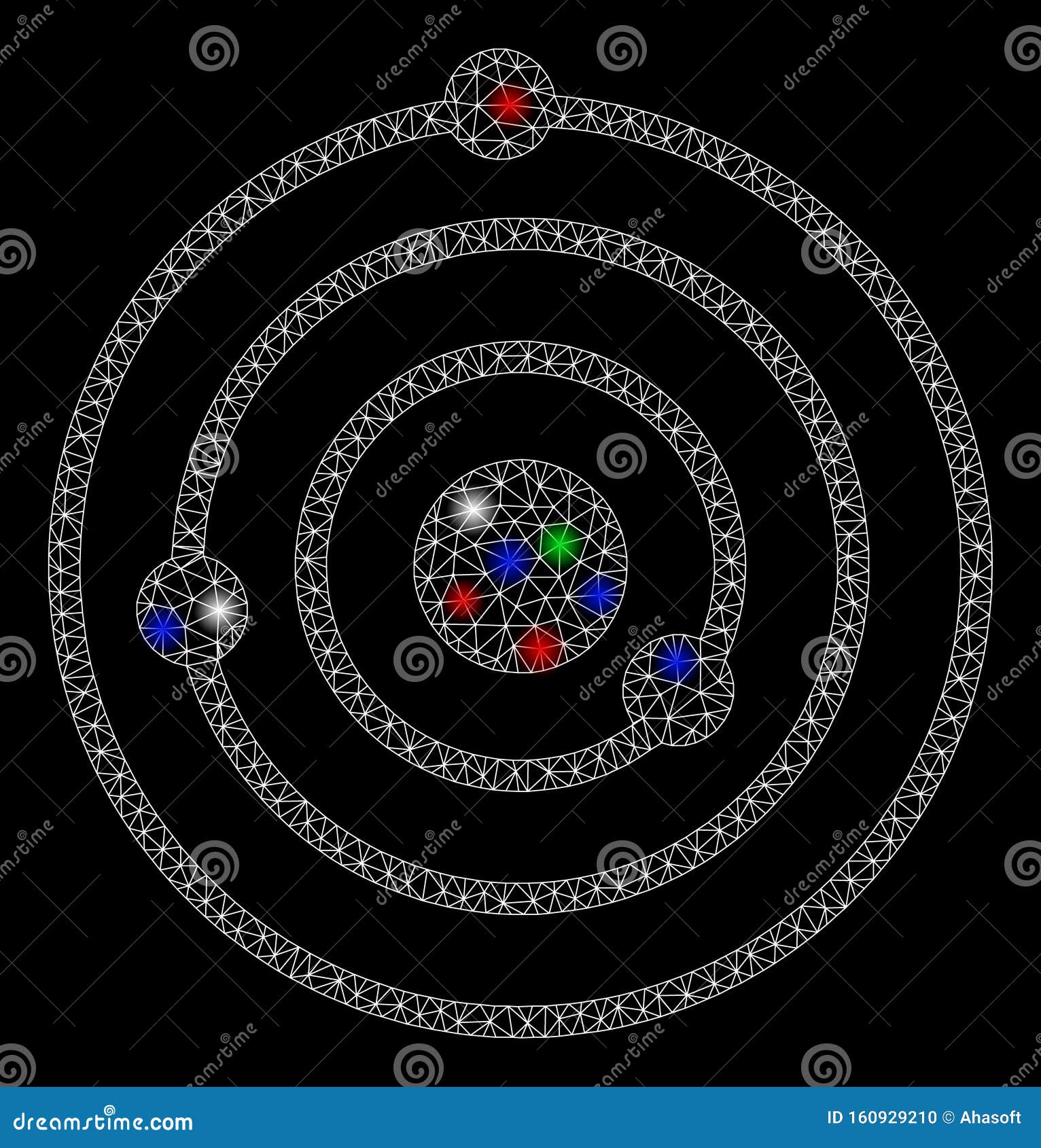 Bright Mesh Wire Frame Solar System with Light Spots Stock Vector ...