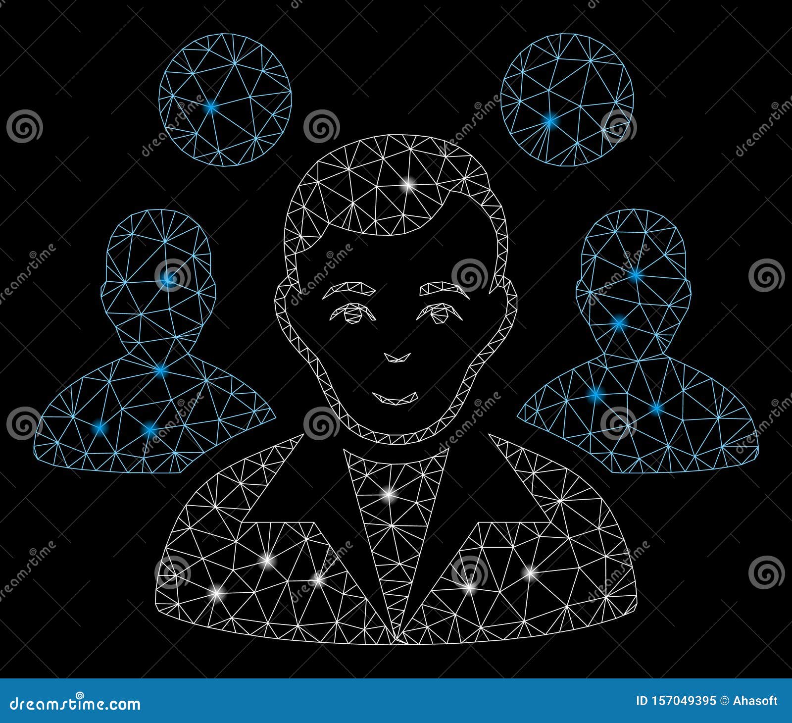 Bright Mesh 2D Staff Leader with Flare Spots Stock Vector ...