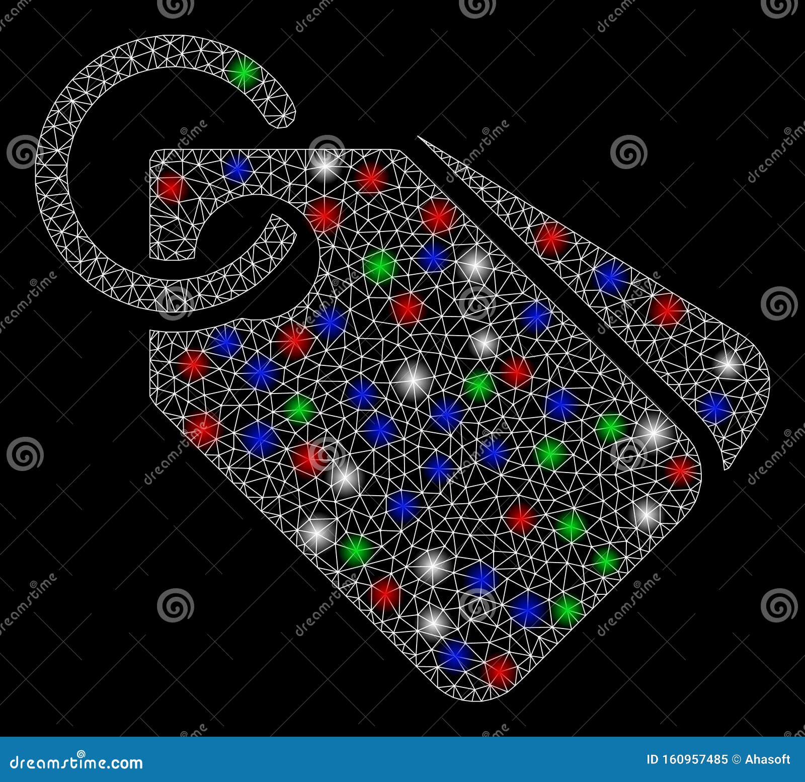 Bright Mesh Network Tags with Light Spots Stock Vector - Illustration ...