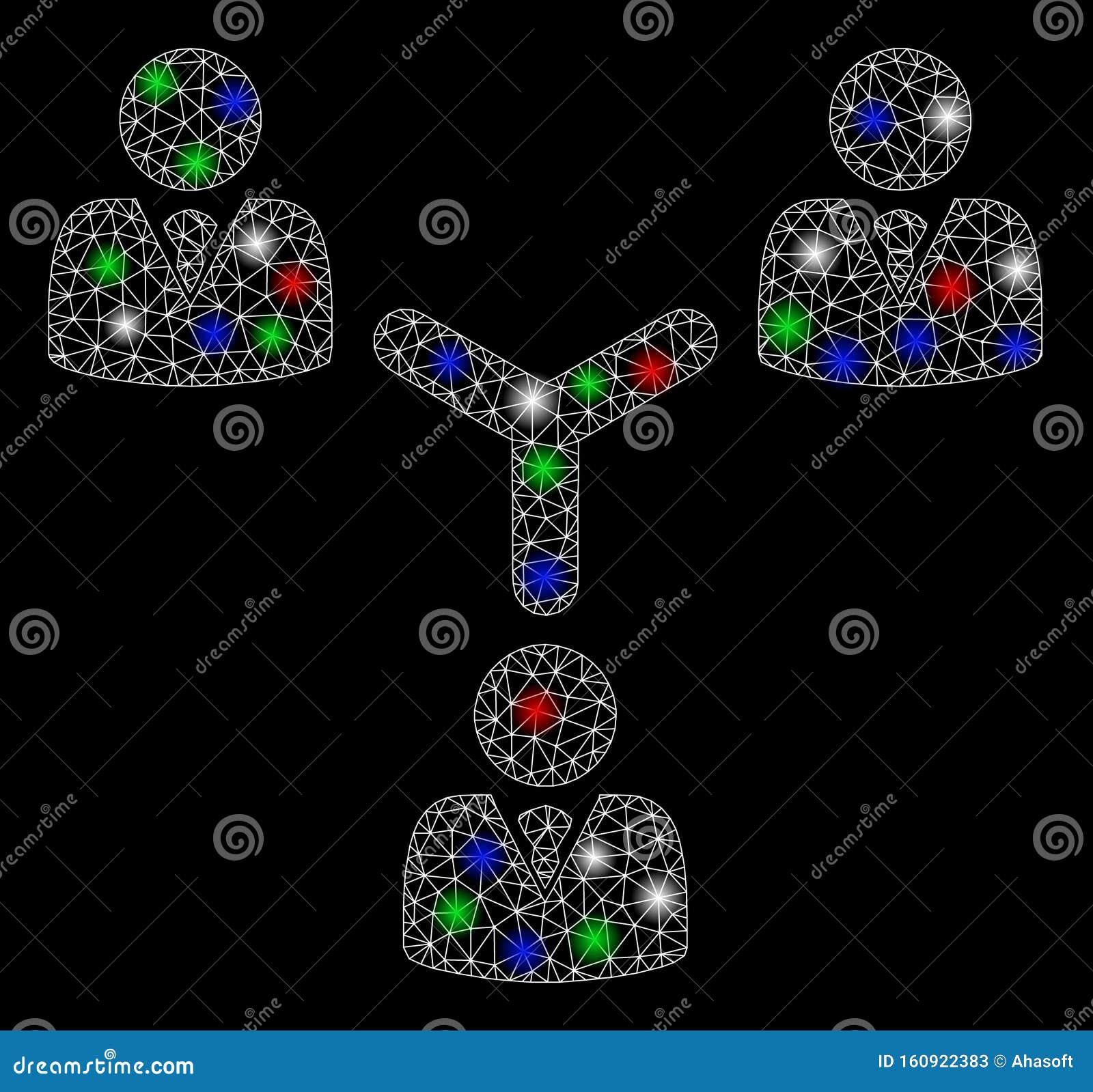 Bright Mesh 2D Teamwork with Flash Spots Stock Vector - Illustration of ...