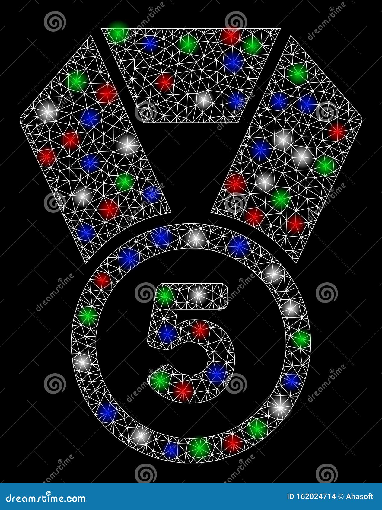 Bright Mesh Carcass 5Th Place Medal with Flare Spots Stock Vector ...