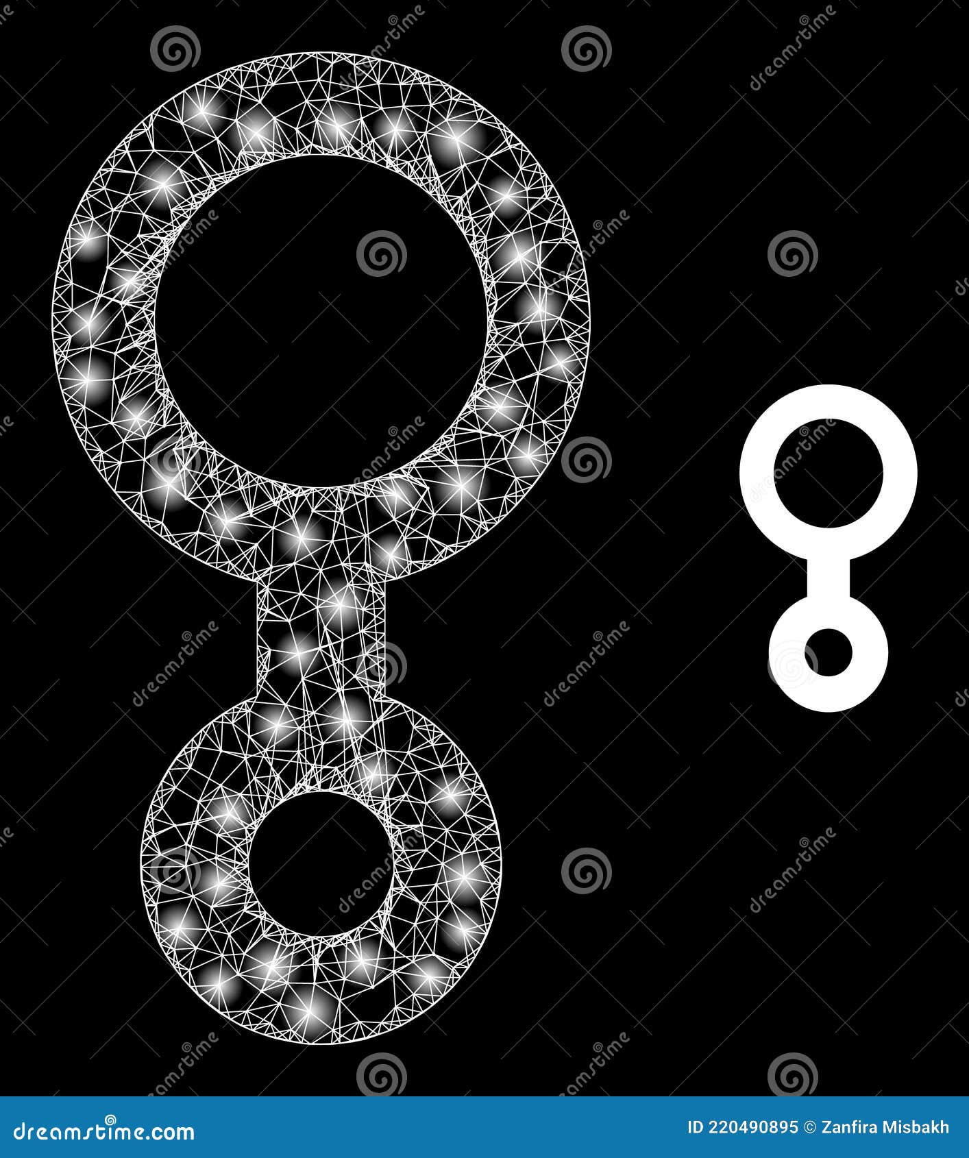 Bright Mesh Third Gender Symbol with Bright Light Spots Stock Vector ...