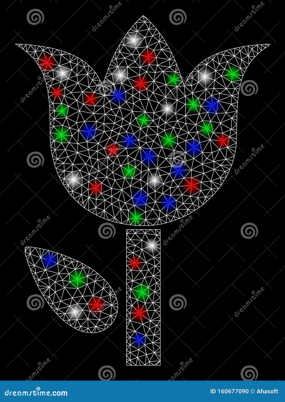 Bright Mesh 2D Tulip with Flare Spots Stock Vector - Illustration of ...