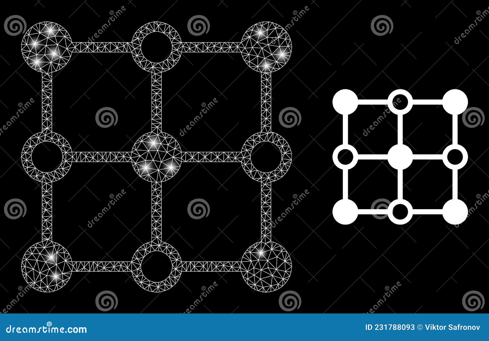 Polygonal 2D Mesh Crystal Grid Nodes with Glare Spots Stock Vector ... Polygonal 2D Mesh Crystal Grid Nodes with Glare Spots Stock Vector ...