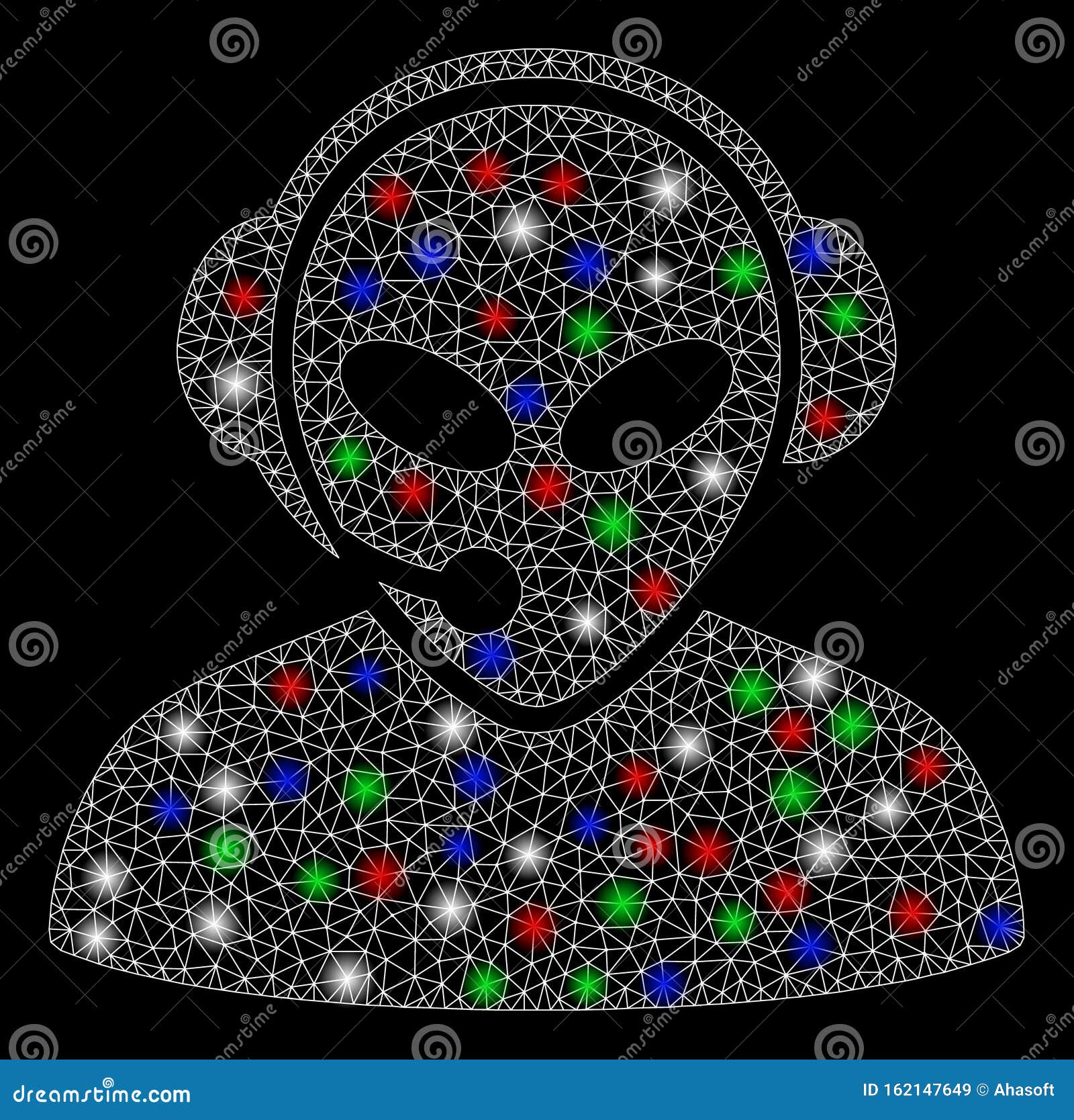 Bright Mesh Wire Frame Alien Call Center with Flare Spots Stock ... Bright Mesh Wire Frame Alien Call Center with Flare Spots Stock ...