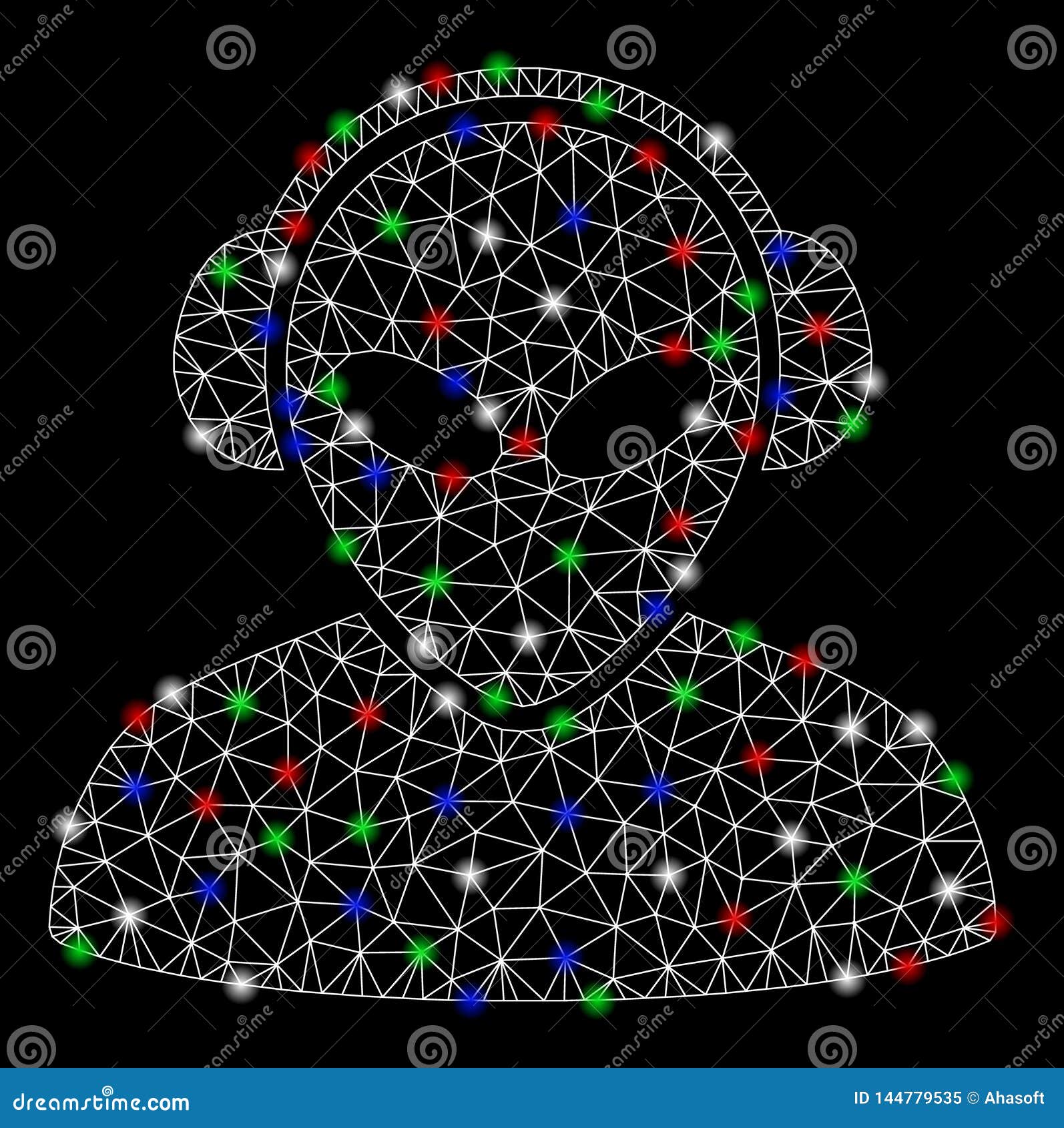 Bright Mesh Wire Frame Alien Operator with Flare Spots Stock Vector ... Bright Mesh Wire Frame Alien Operator with Flare Spots Stock Vector ...