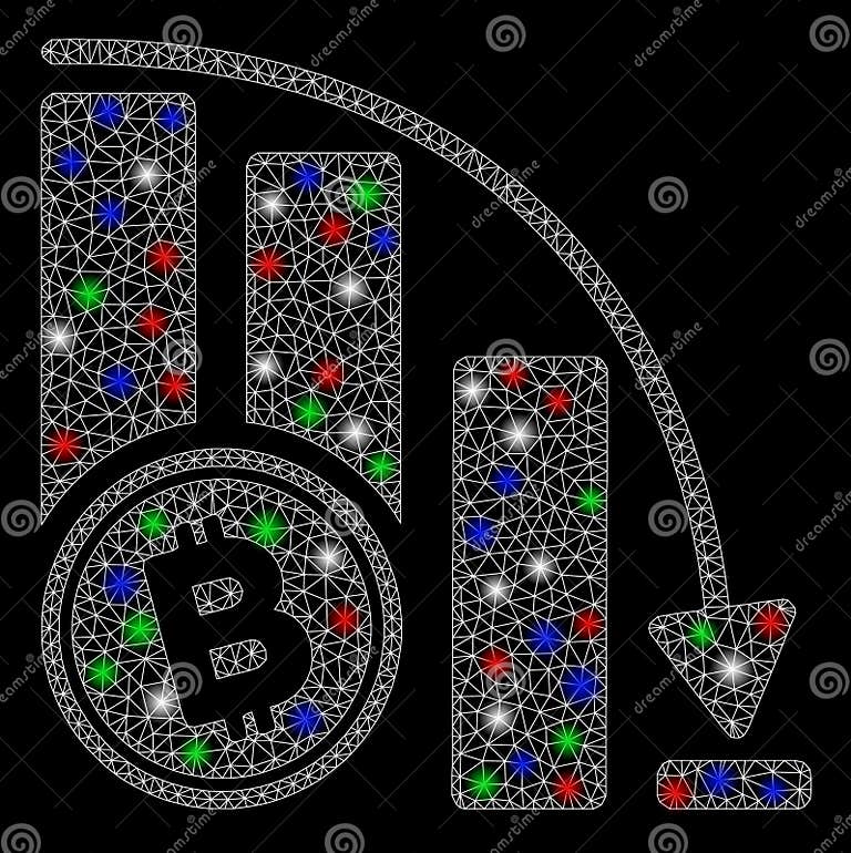 Bright Mesh Wire Frame Bitcoin Falling Acceleration Chart with Flare ... Bright Mesh Wire Frame Bitcoin Falling Acceleration Chart with Flare ...
