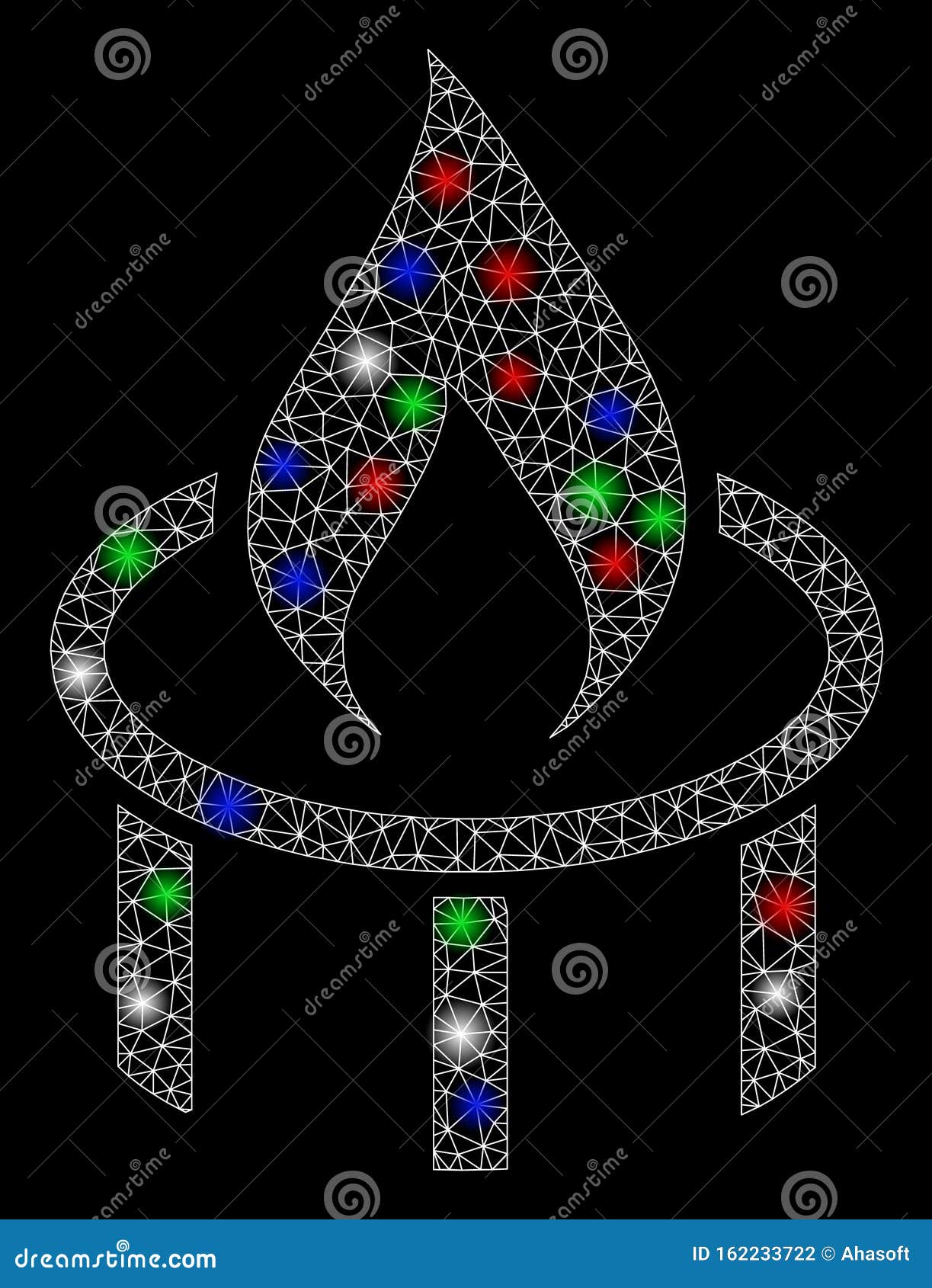 Bright Mesh Wire Frame Burner Nozzle Flame with Flare Spots Stock ...