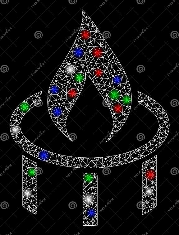 Bright Mesh Wire Frame Burner Nozzle Flame with Flare Spots Stock ...