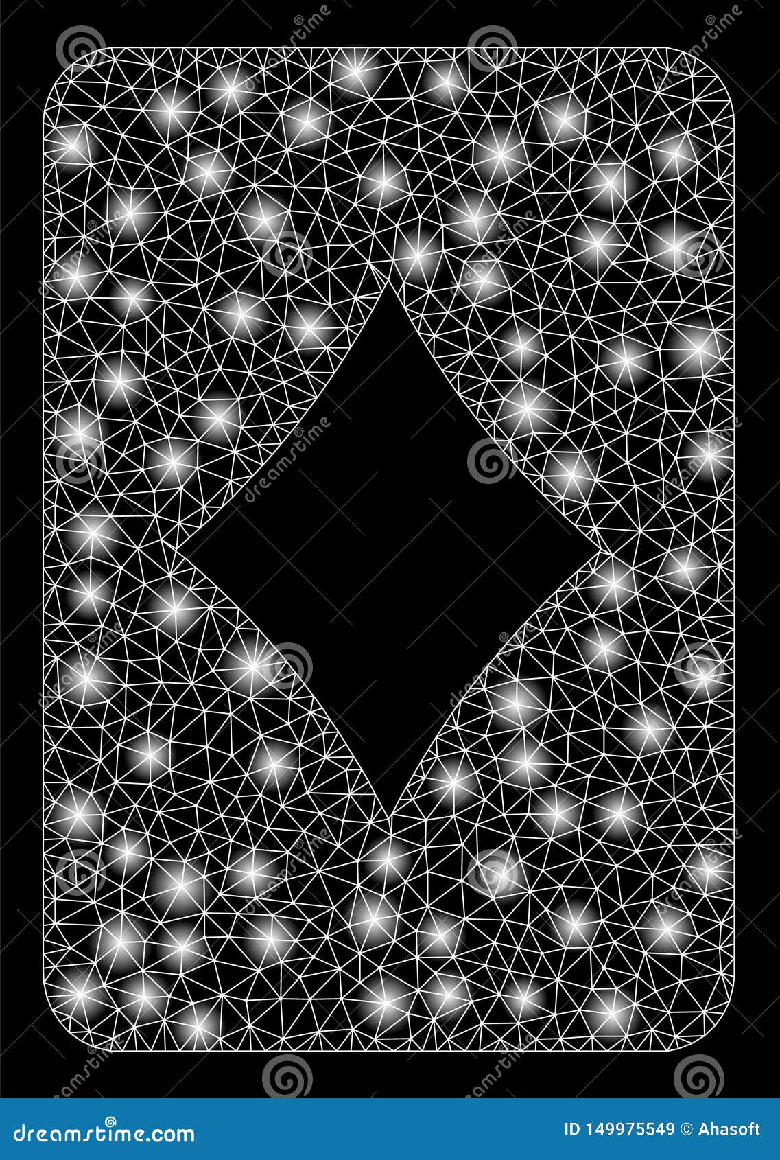 Bright Mesh Wire Frame Diamonds Gambling Card with Flash Spots Stock ...