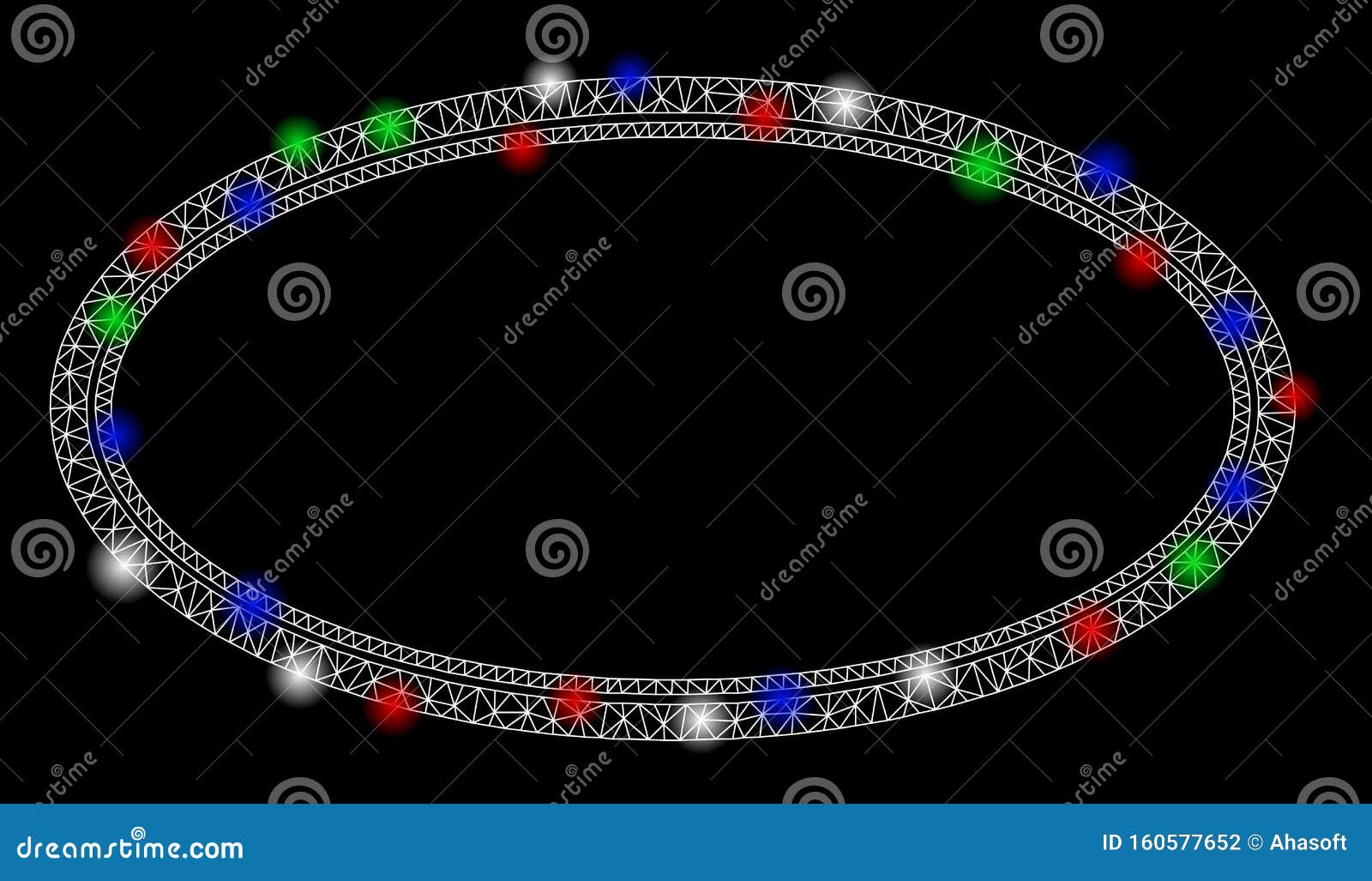 Double Oval Frame With Floral Elements Hand Drawn Raster Illustration ...