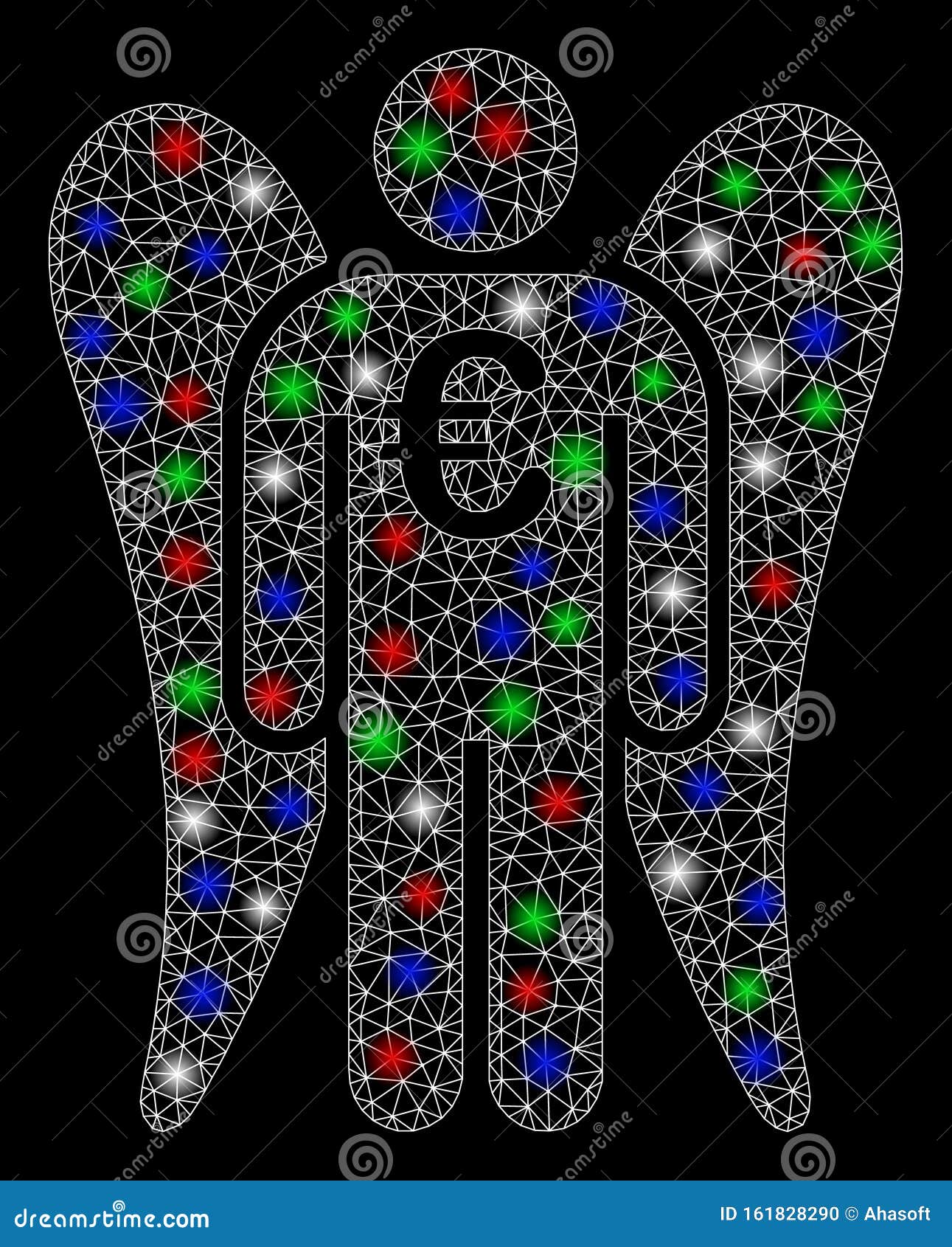 Bright Mesh Wire Frame Euro Angel Investor with Flare Spots Stock ... Bright Mesh Wire Frame Euro Angel Investor with Flare Spots Stock ...