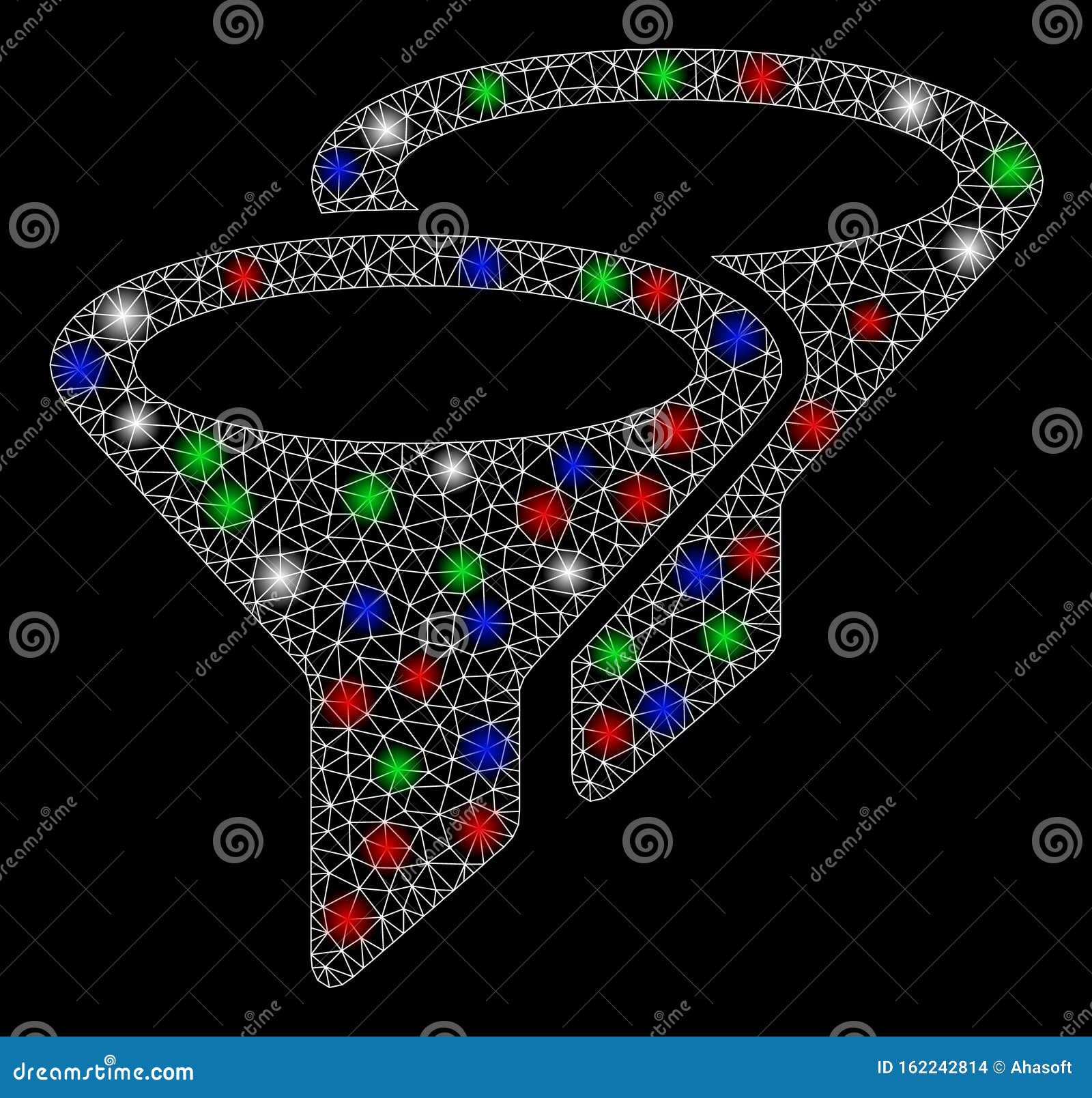Bright Mesh Wire Frame Filters with Light Spots Stock Illustration ...