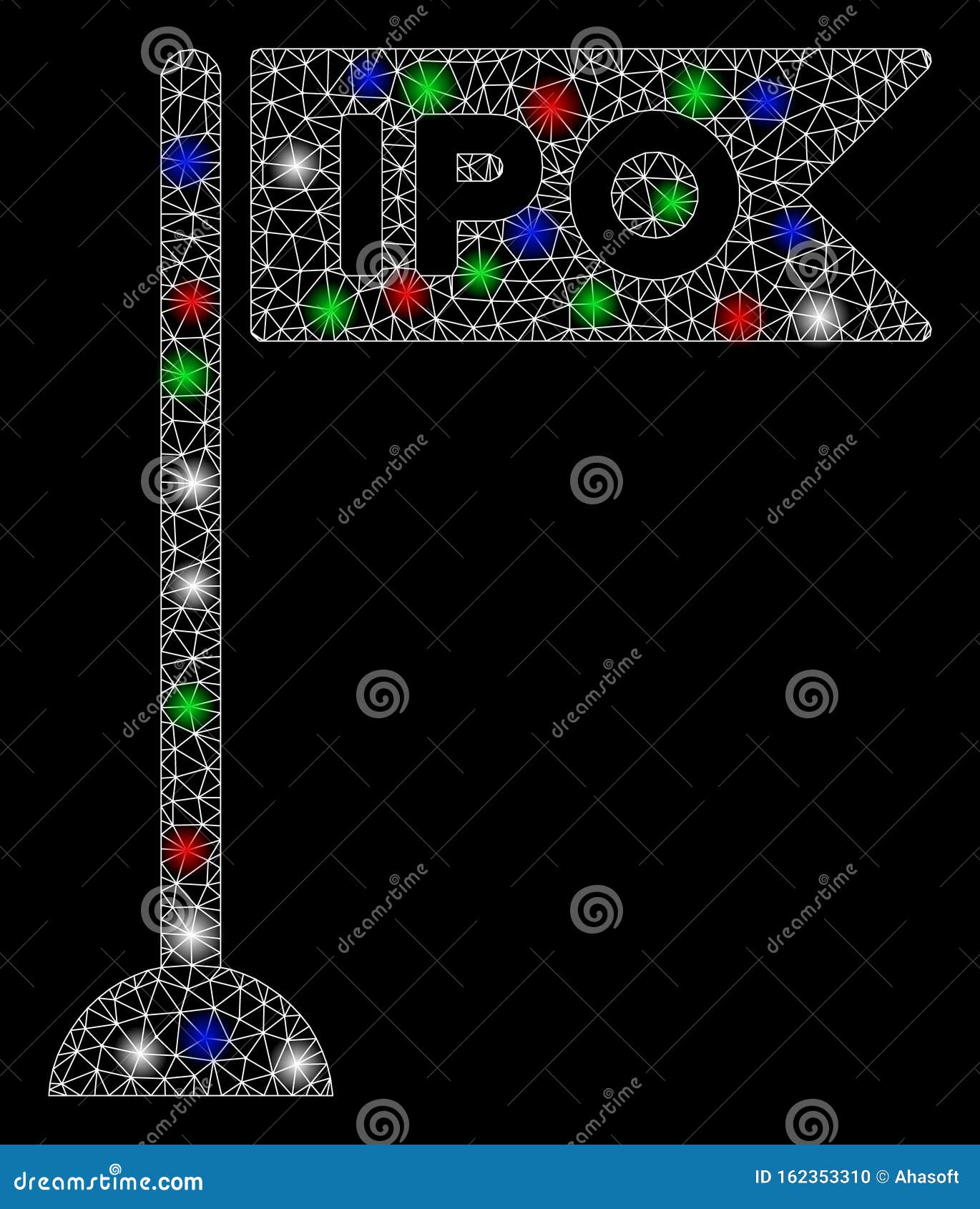 Bright Mesh Wire Frame IPO Flag Marker with Flare Spots Stock ...