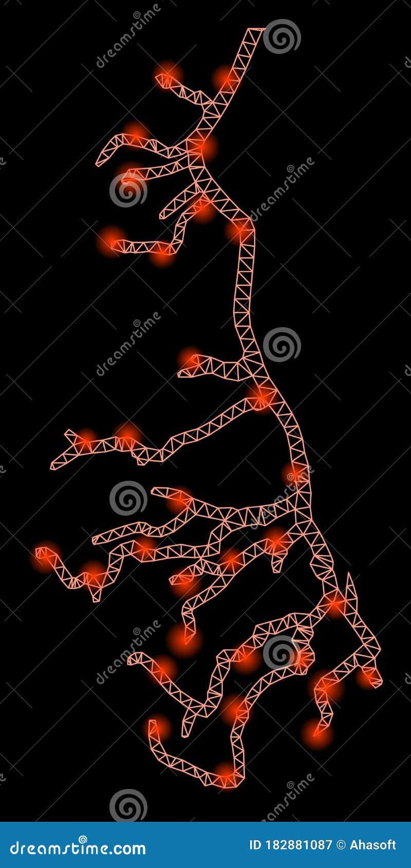 Bright Mesh Wire Frame Lightning V8 with Light Spots Stock Illustration ...