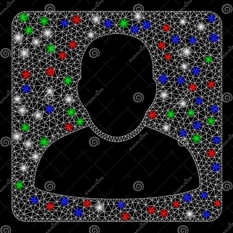 Bright Mesh Wire Frame Man Vcard with Flash Spots Stock Vector ...