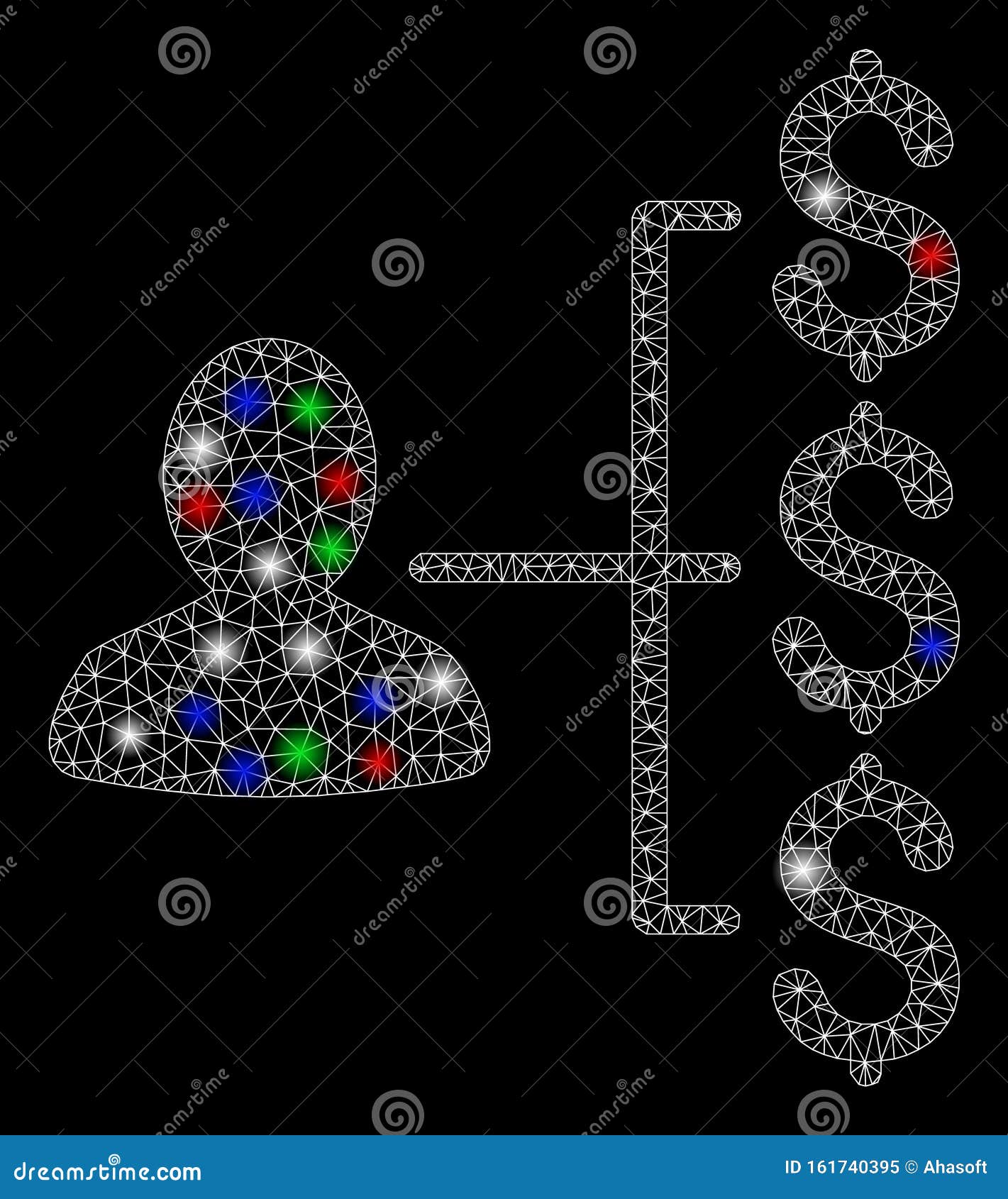 Bright Mesh Wire Frame Payer Relations with Flare Spots Stock Vector ...