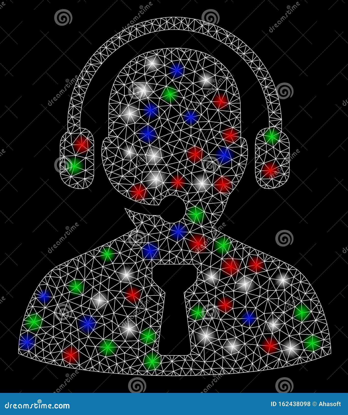 Bright Mesh 2D Scream Smiley Map Marker With Flare Spots Vector ...