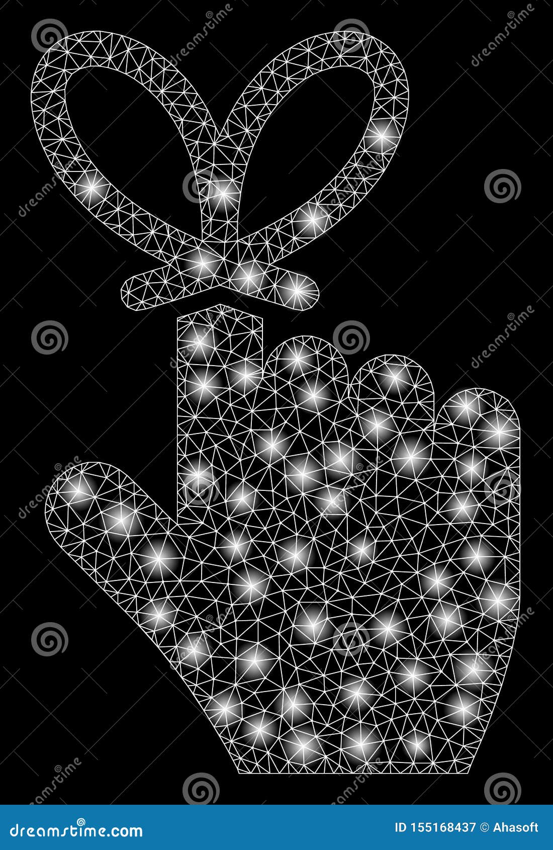 Bright Mesh Wire Frame Remember Knot with Flare Spots Stock Vector ...