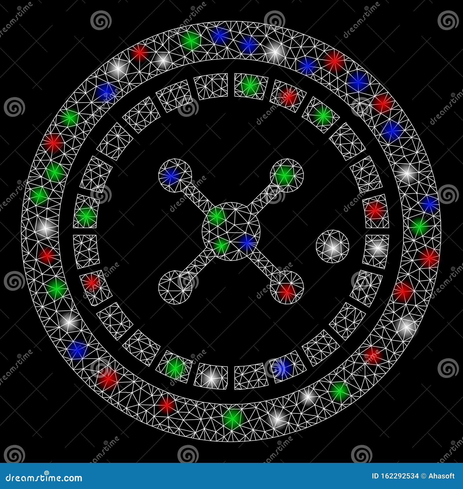 Bright Mesh Wire Frame Roulette with Light Spots Stock Vector ...
