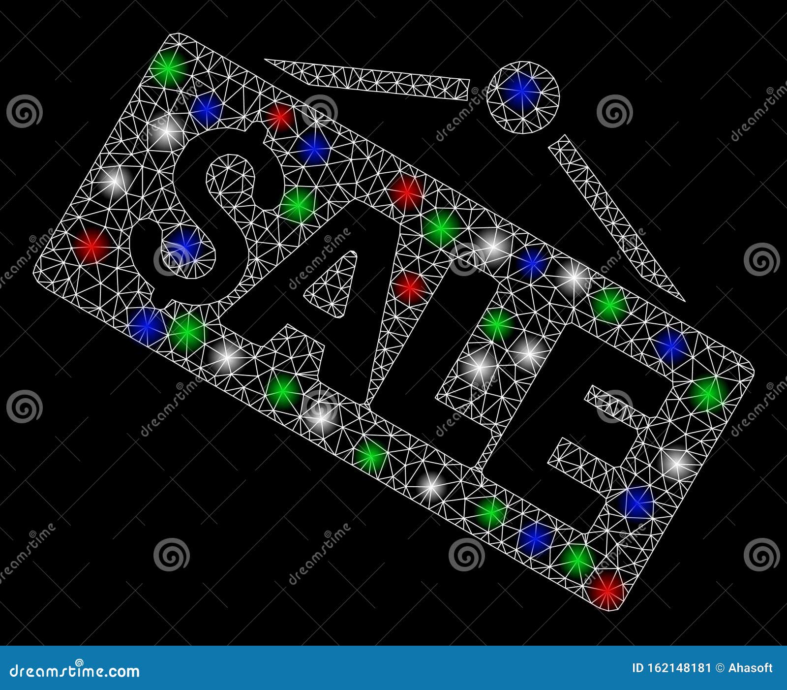 Bright Mesh Wire Frame Sale Signboard with Flare Spots Stock ...