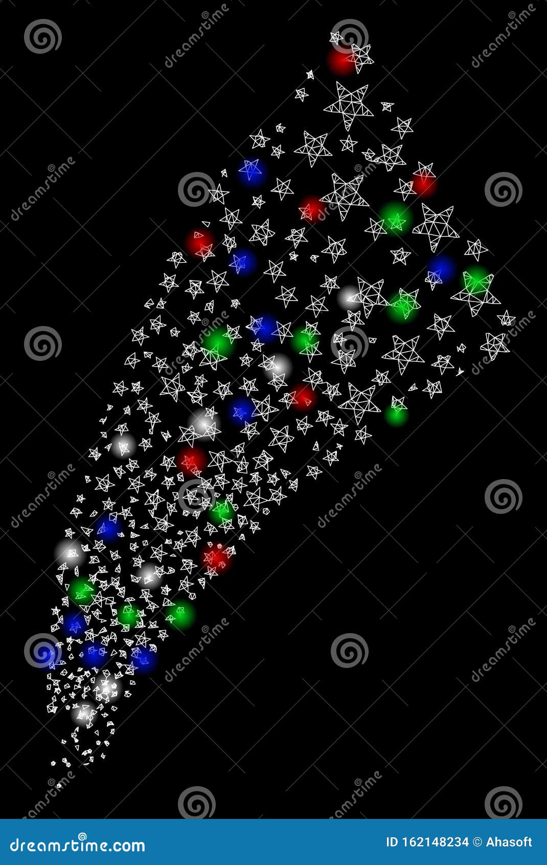 Bright Mesh Wire Frame Star Fountain with Flare Spots Stock ...