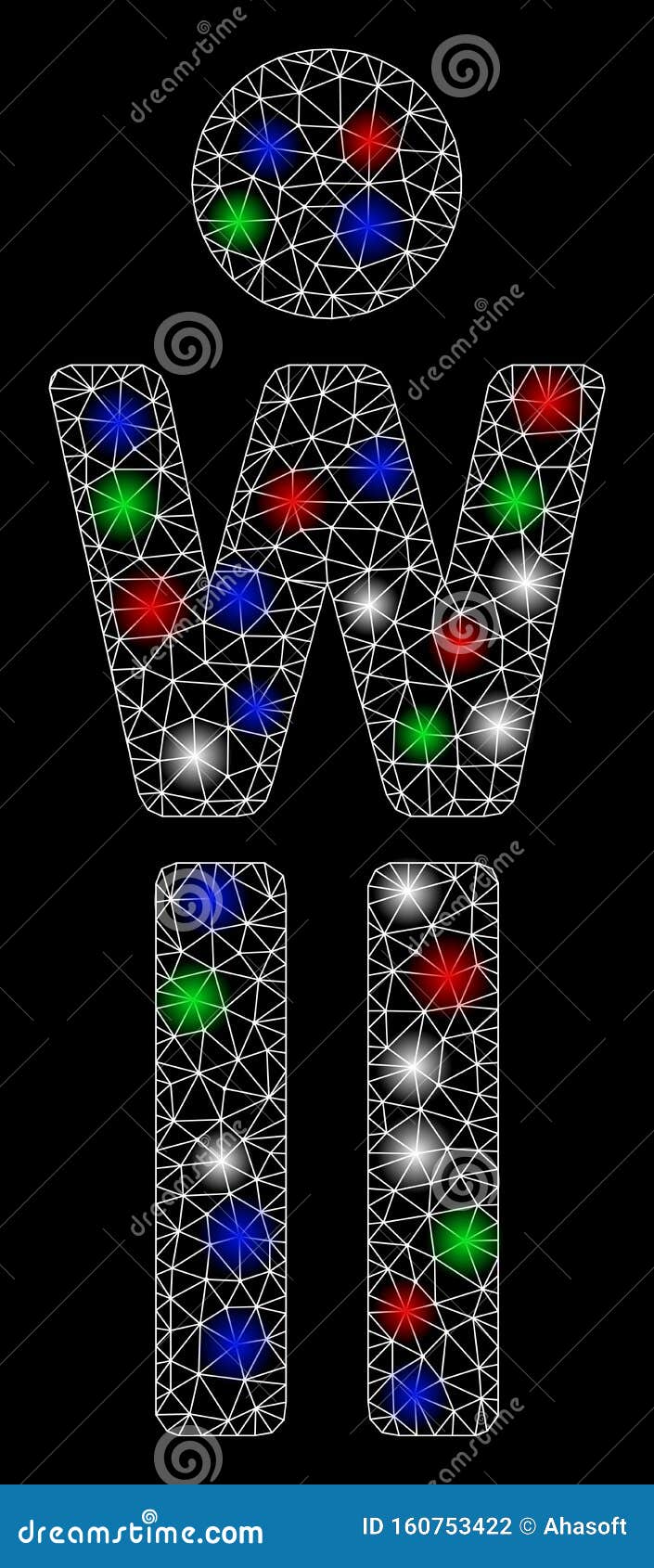 Bright Mesh Wire Frame Woman with Flare Spots Stock Vector ...