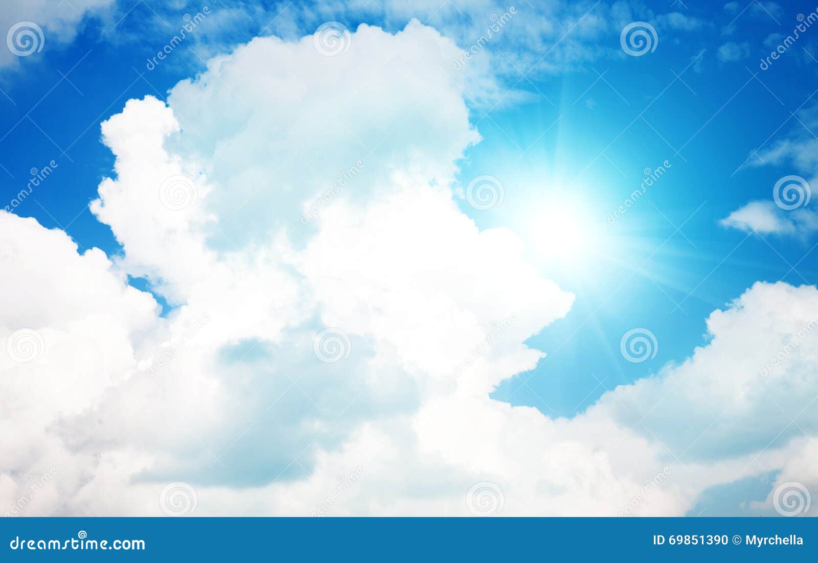 Bright Midday Sun on a Background of Blue Sky Stock Photo - Image of ...
