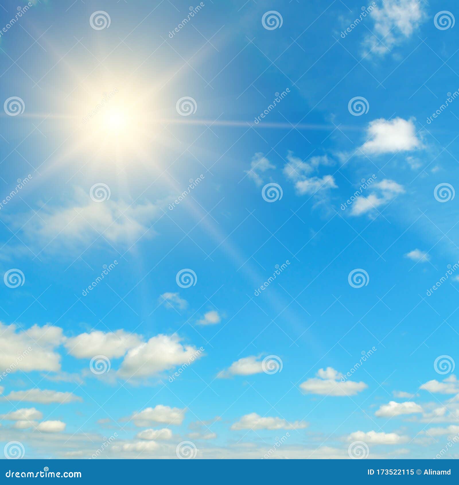 Bright Midday Sun in the Blue Sky Stock Image - Image of heavens ...
