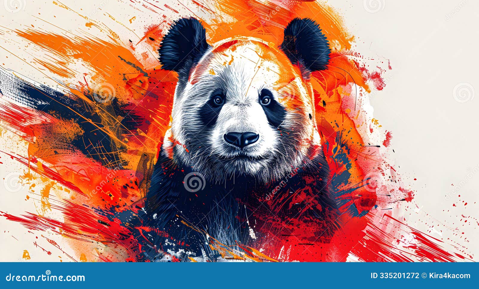 Bright Minimal Panda Illustration in Vector Style Simple Colors and ...