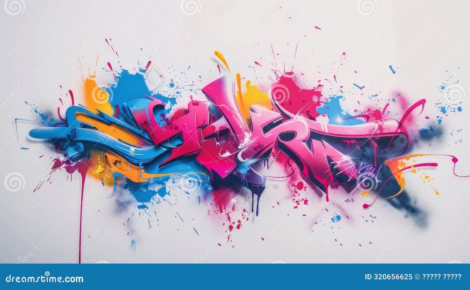 Bright and Minimalistic Graffiti Tags and Spray Paint Design on White ...
