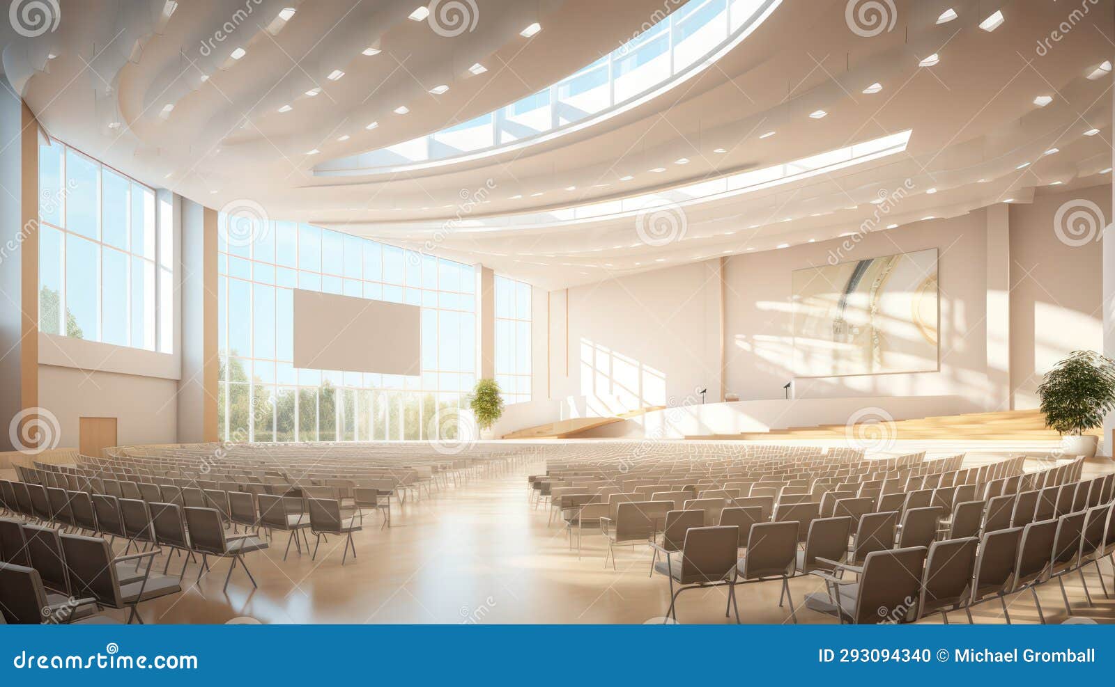 Bright Modern Conference Hall Created with Generative AI. Lots of ...