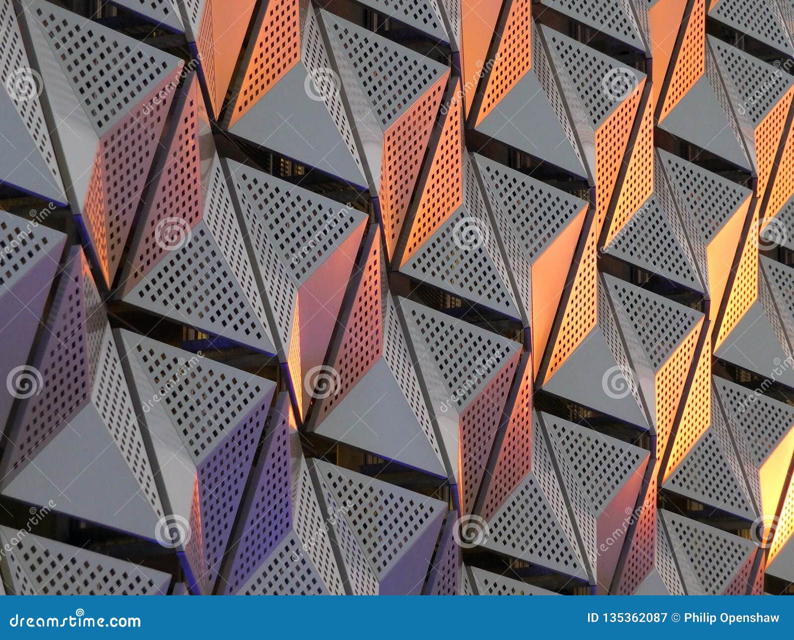 Modern Geometric Triangular Shiny Silver Steel Cladding with Highlights ...