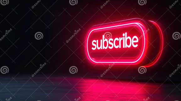 Bright and Modern Glowing Subscribe Button in Red Design Stock ...