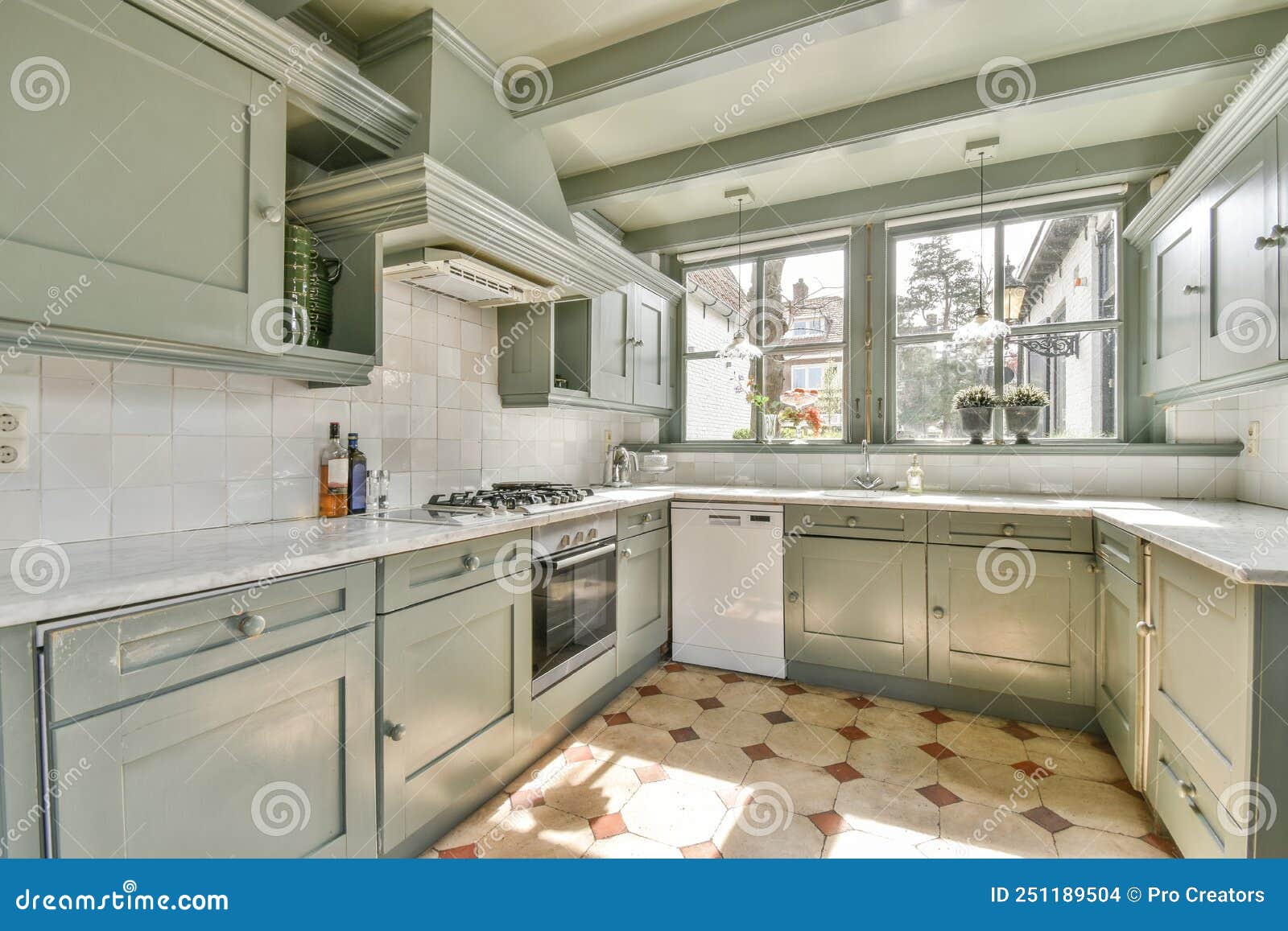 Bright and Modern Kitchen Design Stock Photo - Image of modern ...