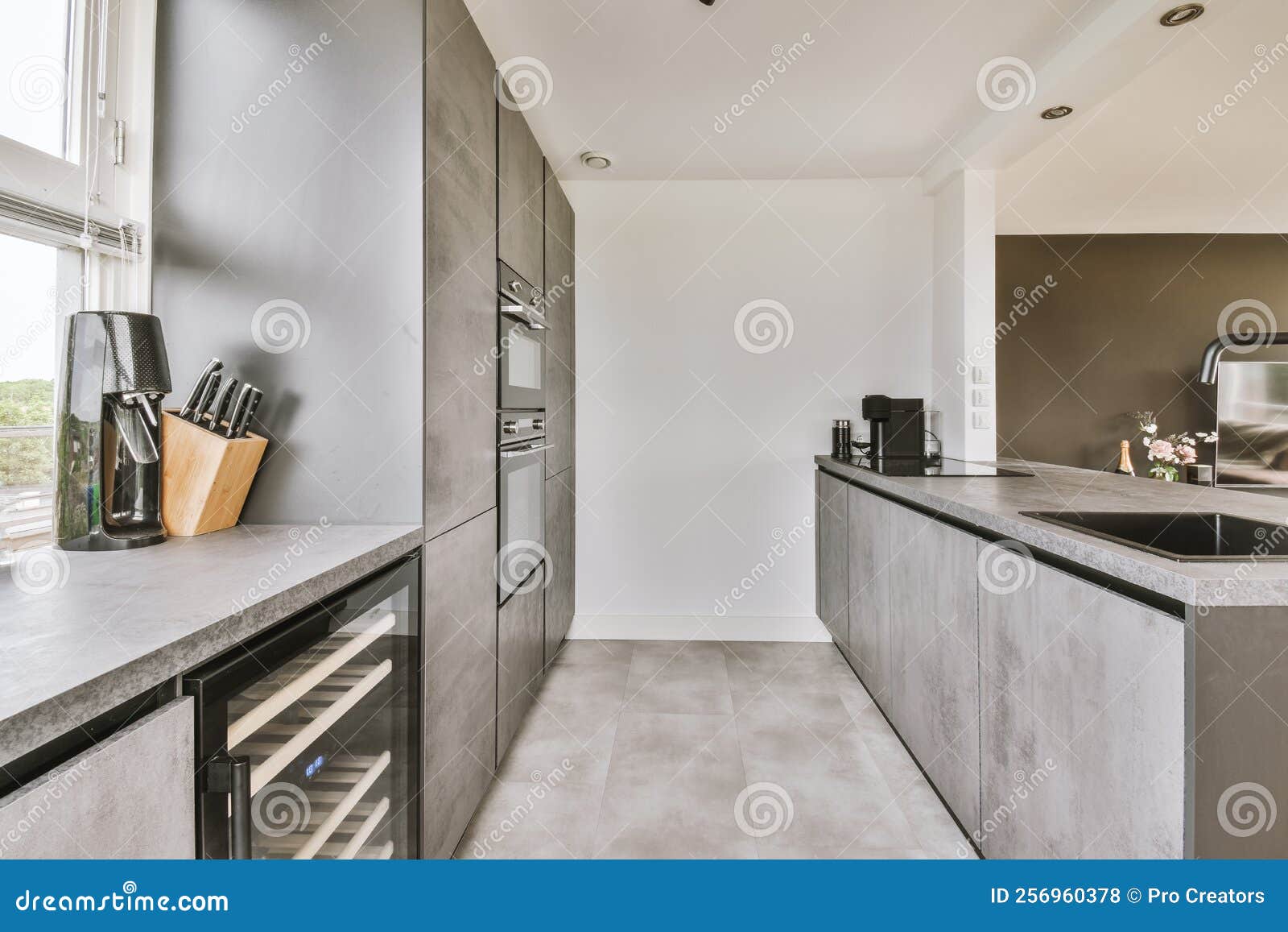 Bright and Modern Kitchen Design Stock Photo - Image of faucet ...