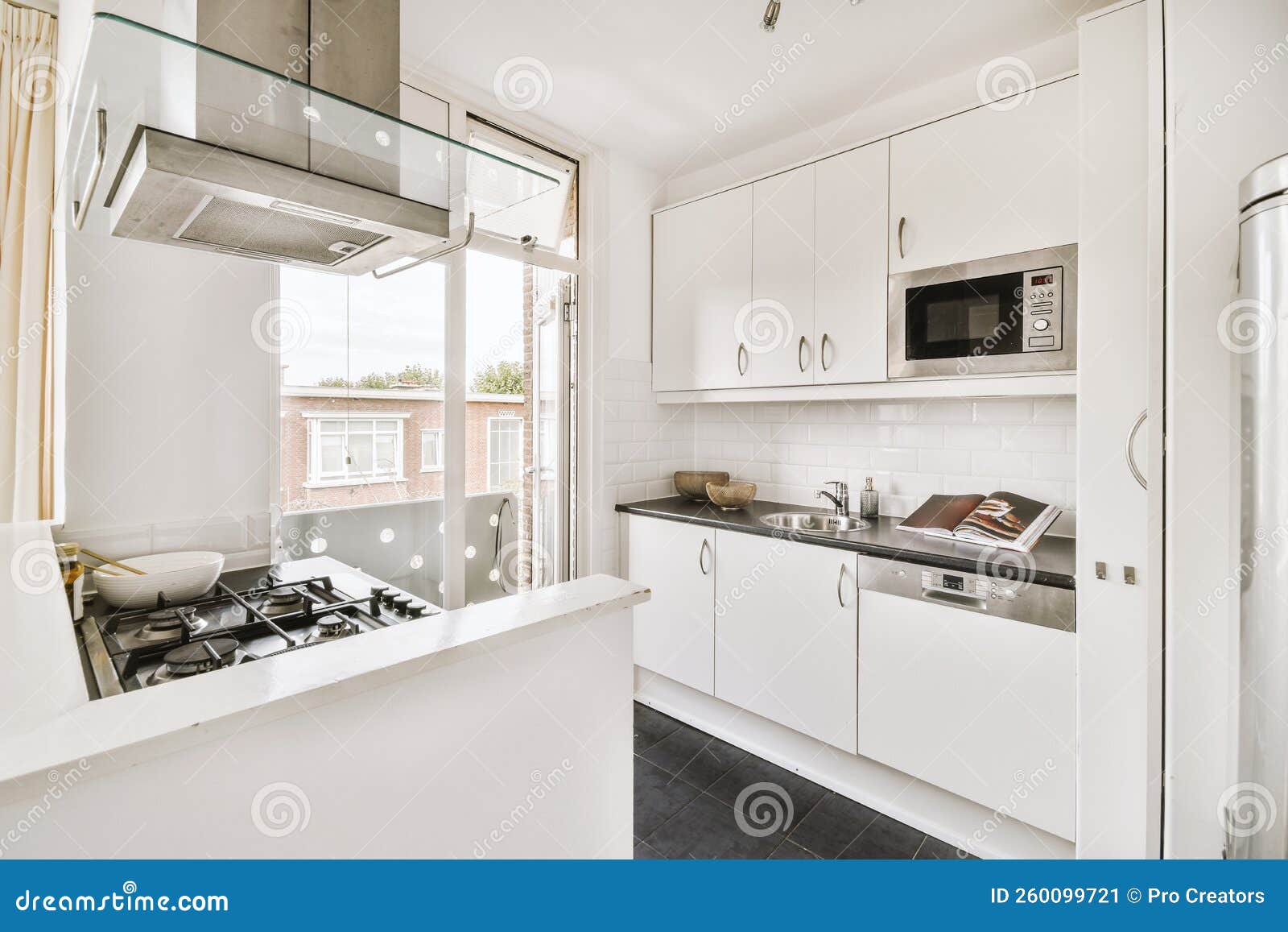 Bright and Modern Kitchen Design Stock Image - Image of fashionable ...