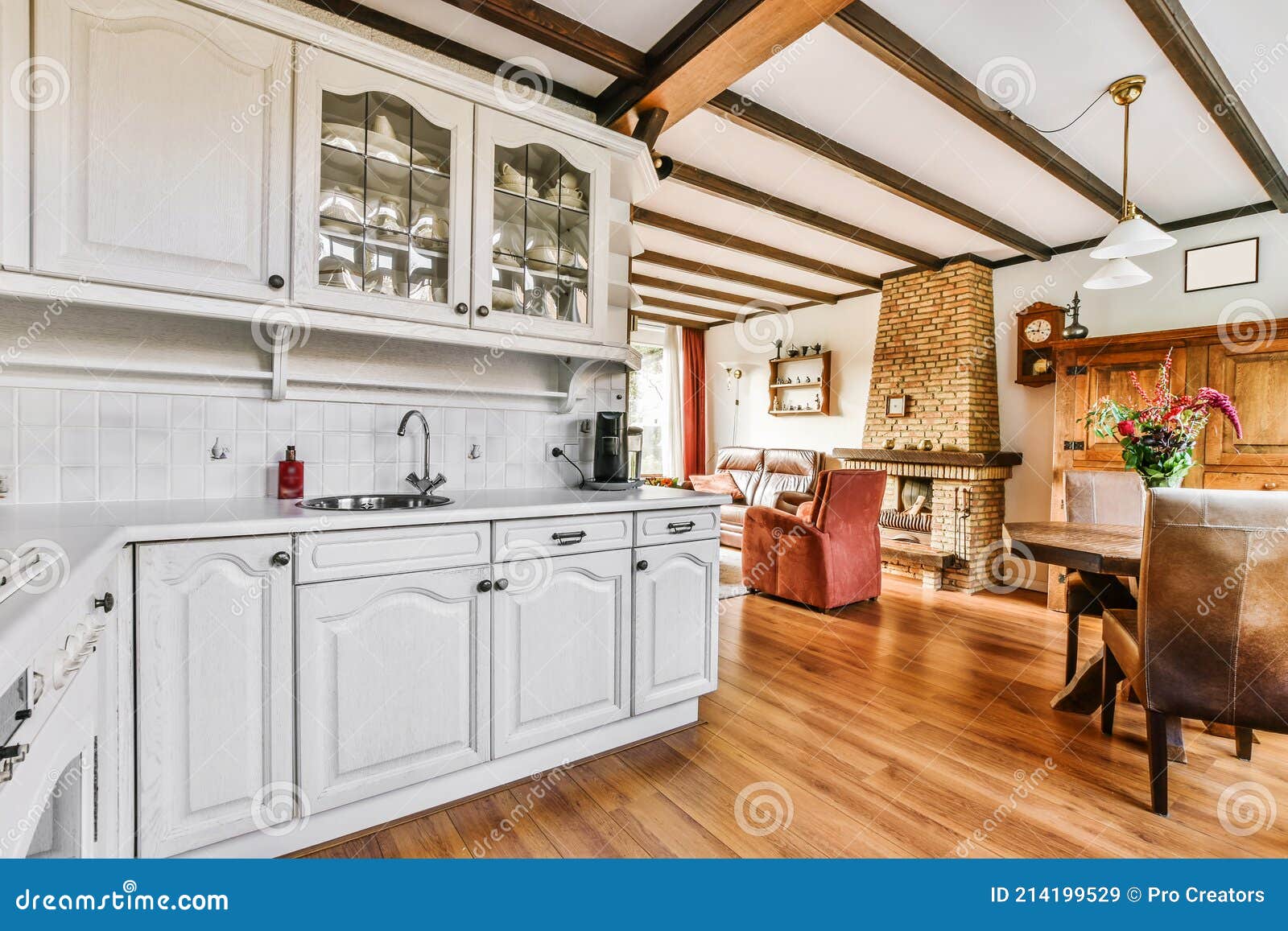 Bright and Modern Kitchen Design Stock Image - Image of decorative ...