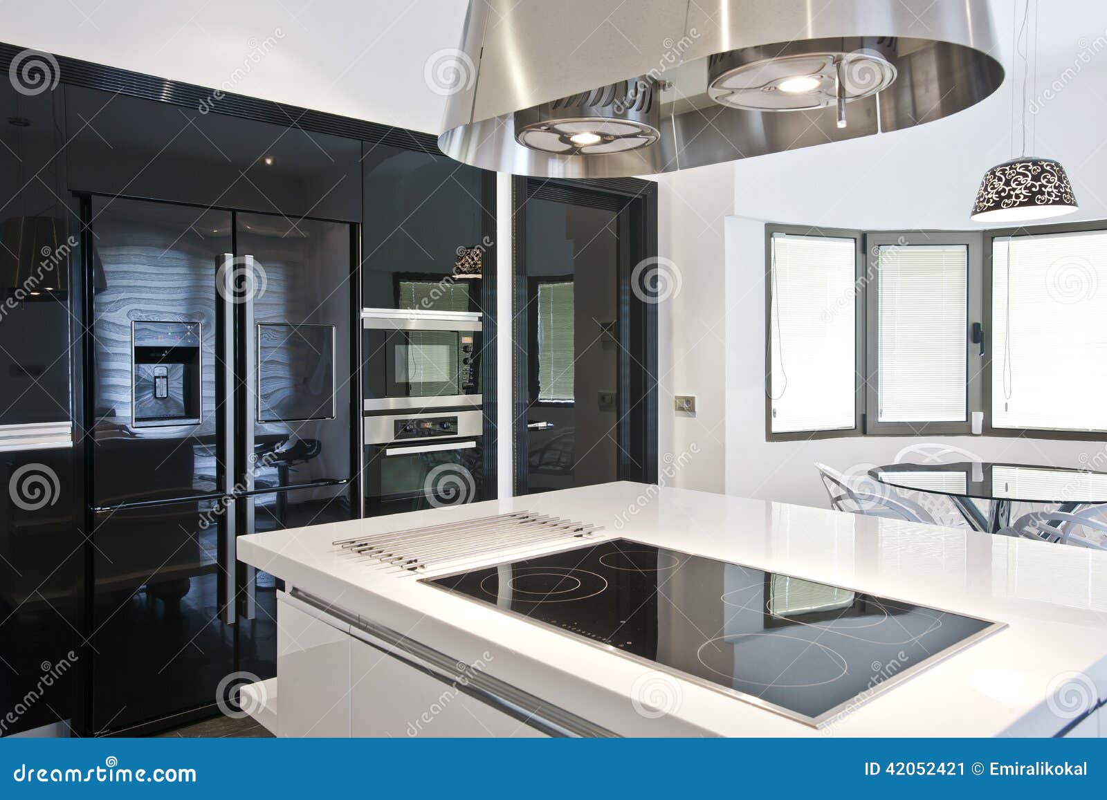 Bright modern kitchen stock image. Image of floor, interior - 42052421